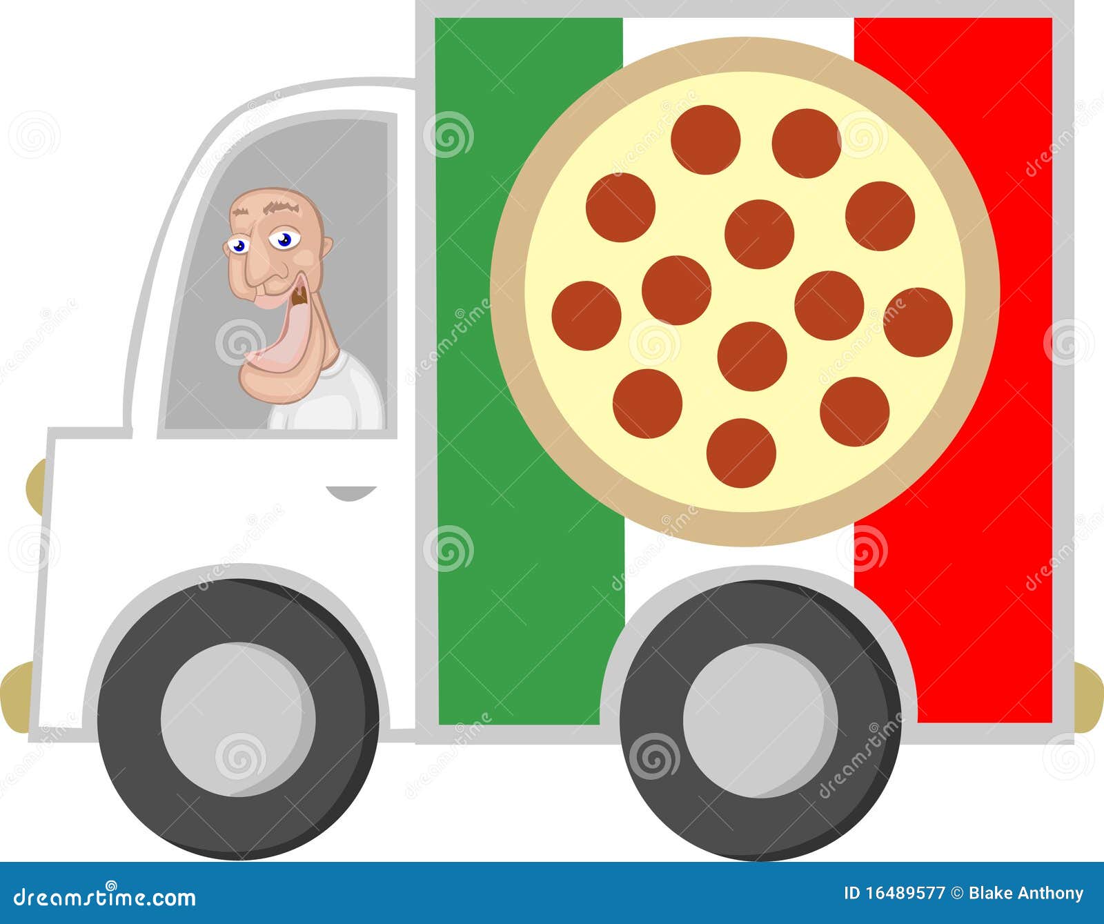 Pizza Delivery Guy stock vector. Illustration of food - 16489577