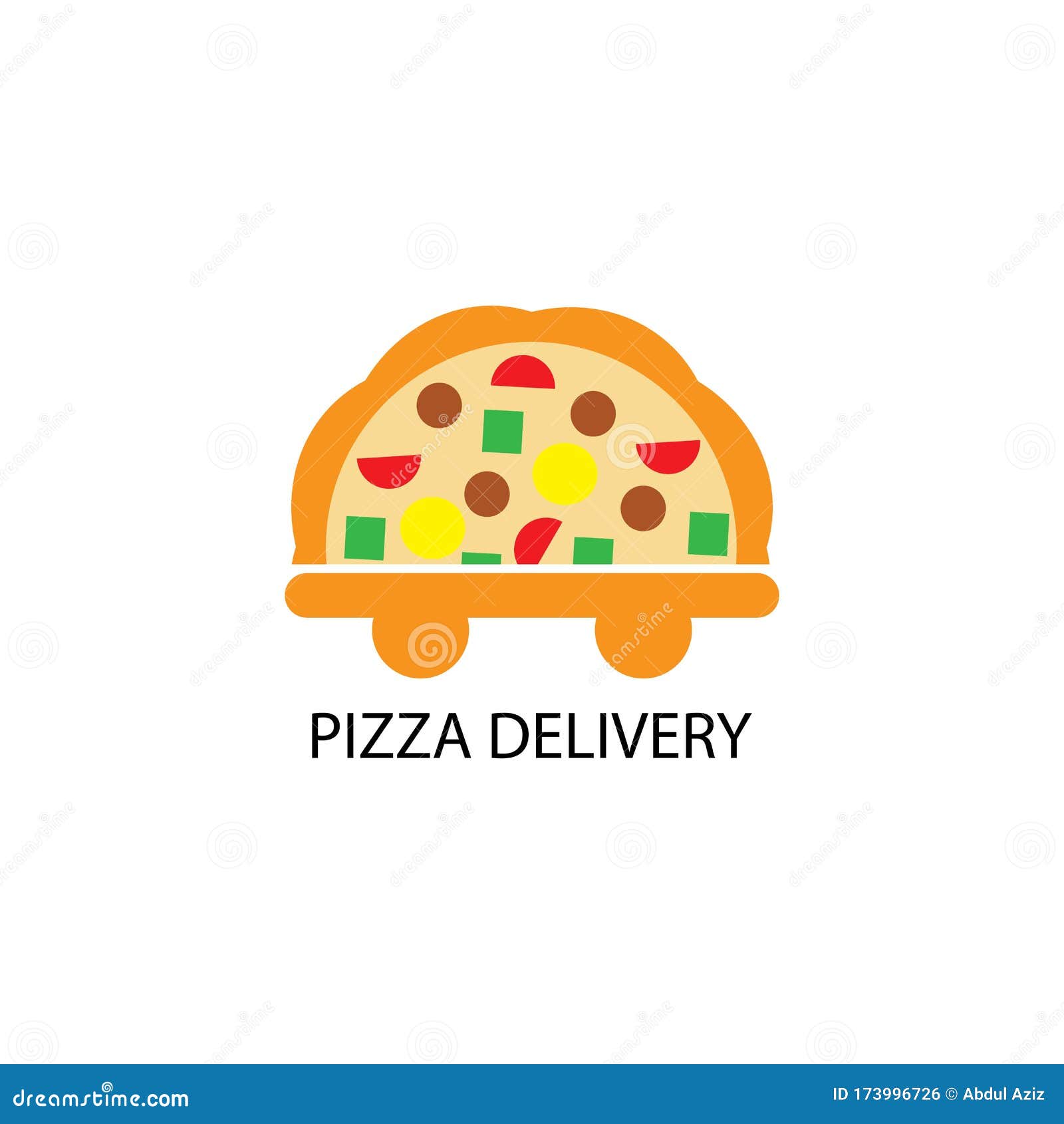 Delivery pizza logo vector stock vector. Illustration of tasty - 173996726