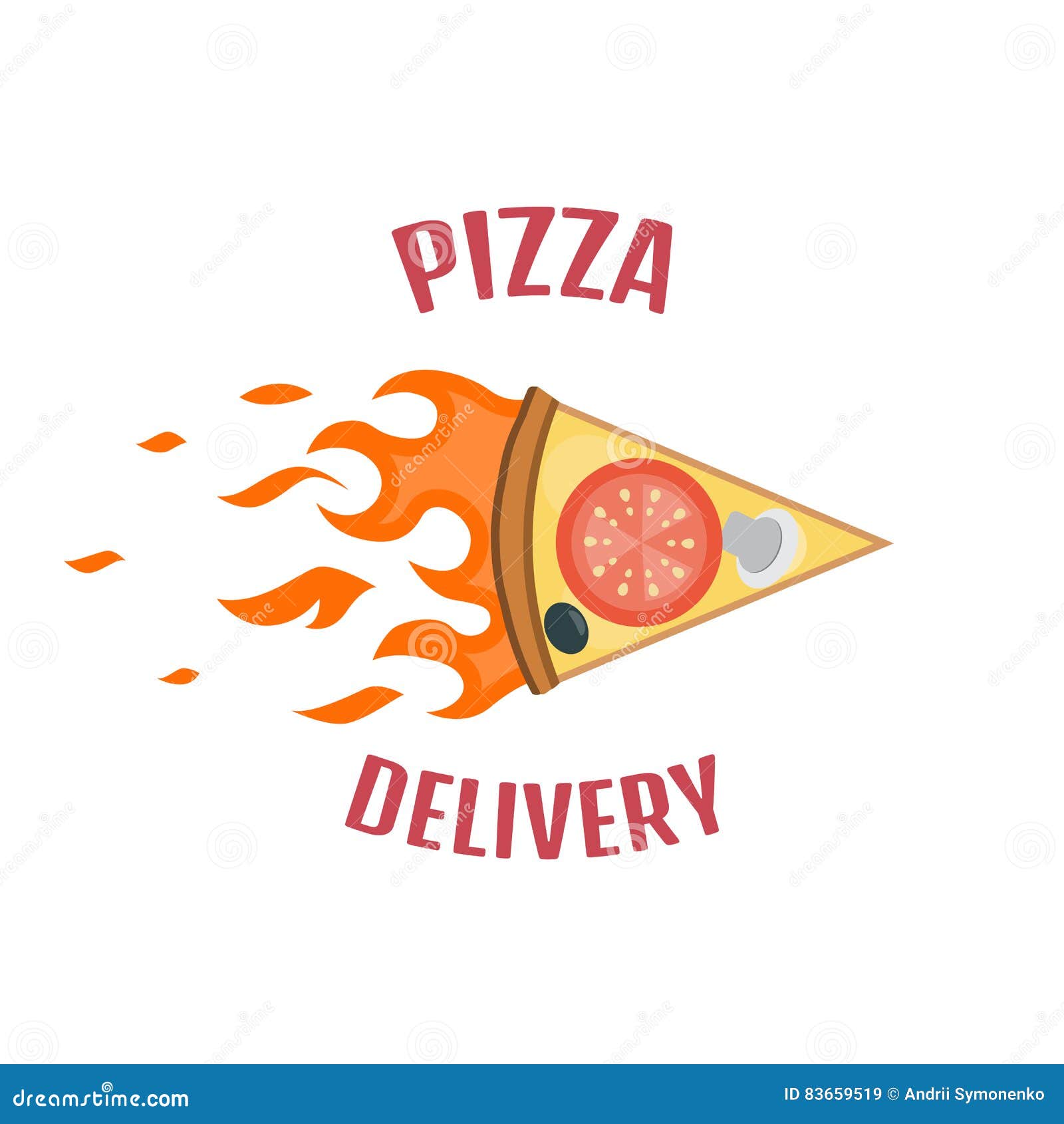 Pizza delivery logo. stock illustration. Illustration of symbol - 83659519