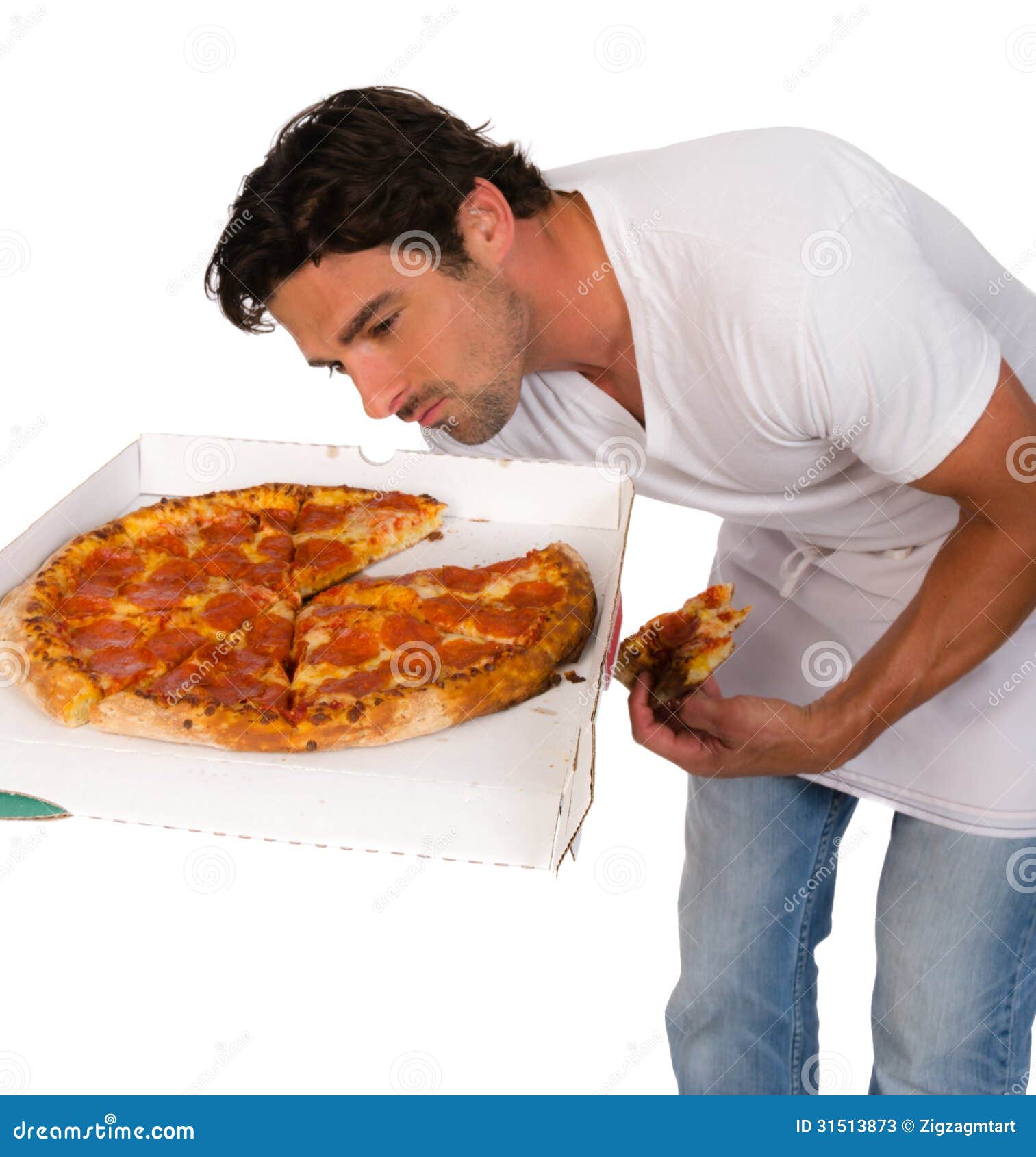 Pizza Delivery Man with a Pizza Stock Image - Image of shirt, cook ...