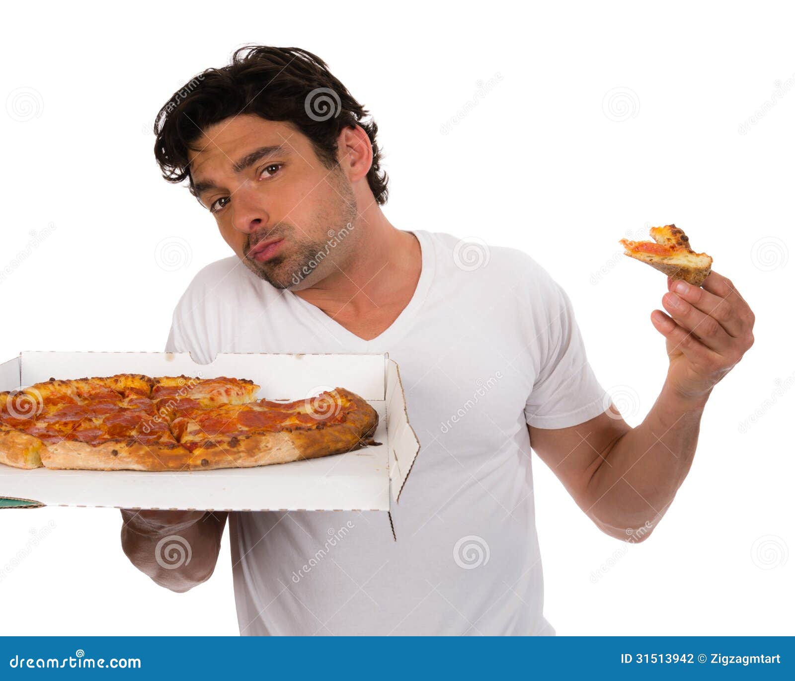 Pizza Delivery Man with a Pizza Stock Photo - Image of smiling, body ...