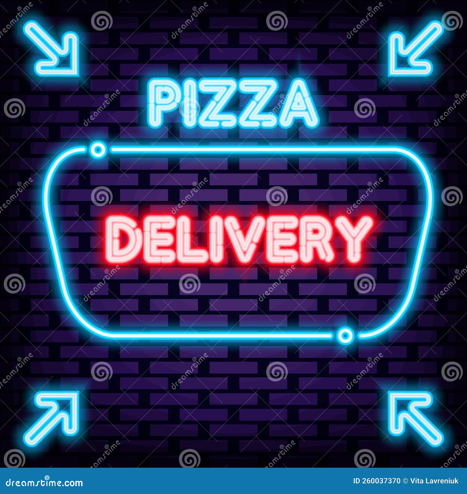 Pizza Delivery Neon Sign Vector. Neon Script. Light Art Stock Vector ...