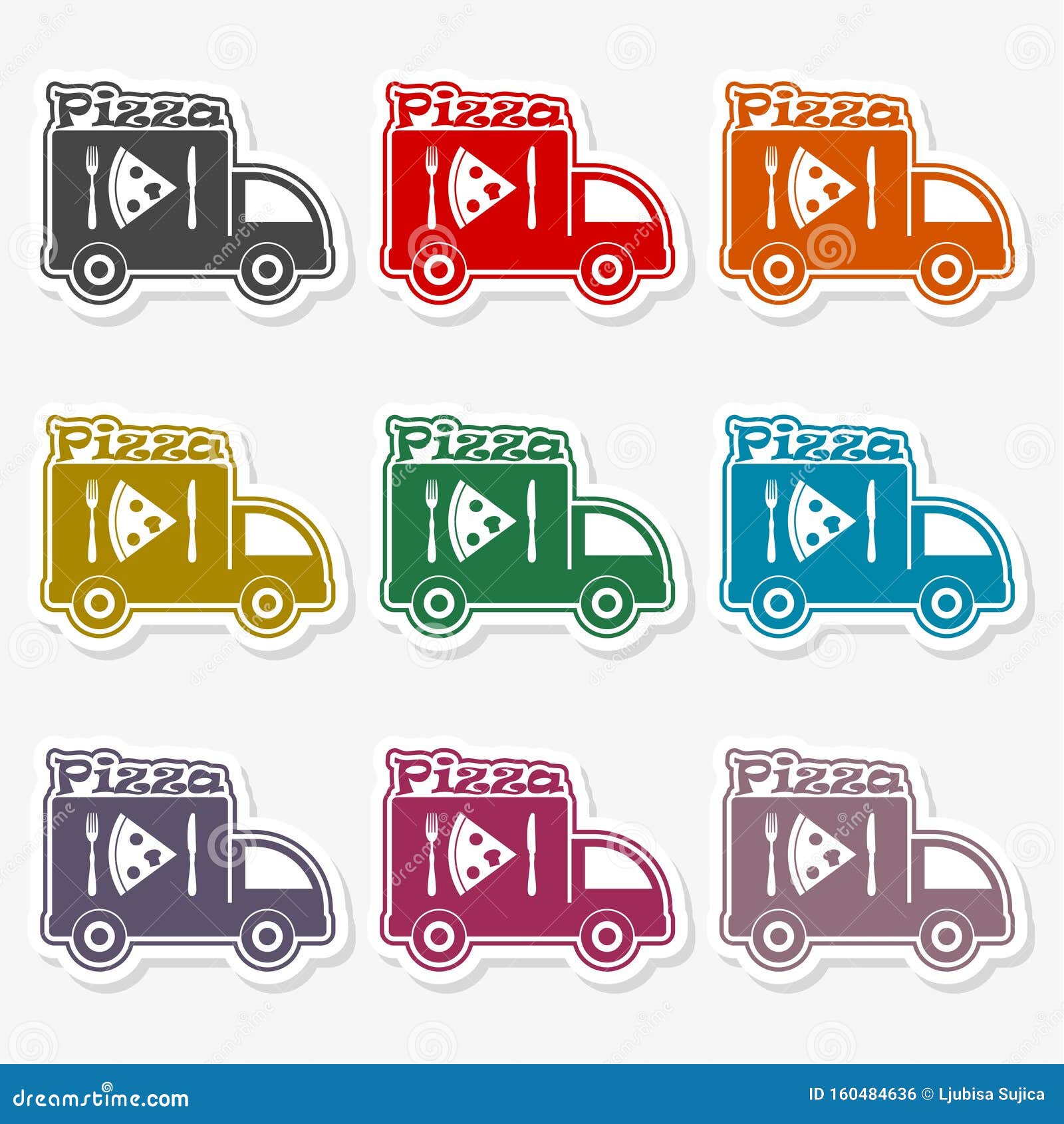 Pizza delivery stock vector. Illustration of deliver - 160484636