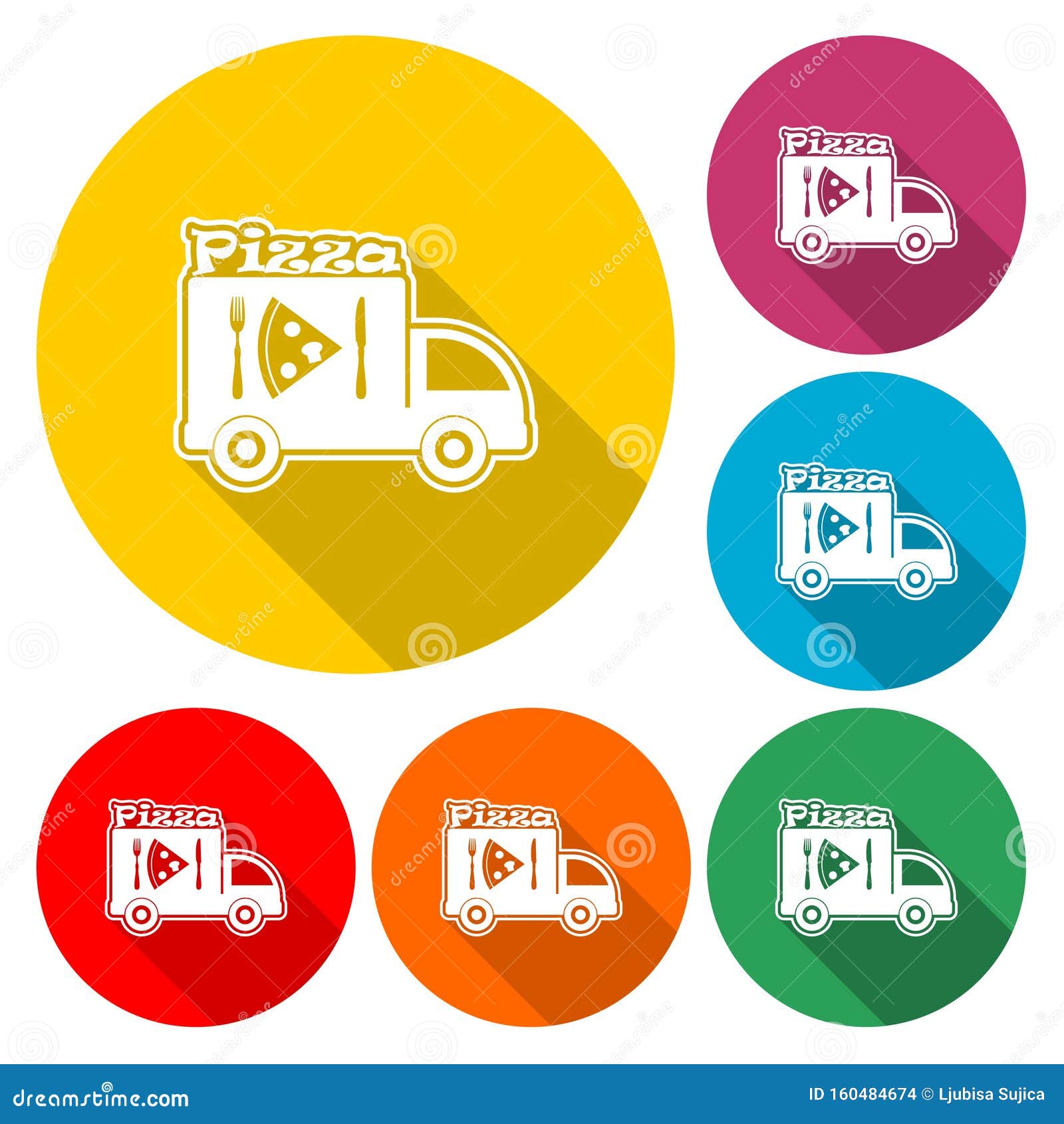 Pizza delivery stock vector. Illustration of food, inscription - 160484674