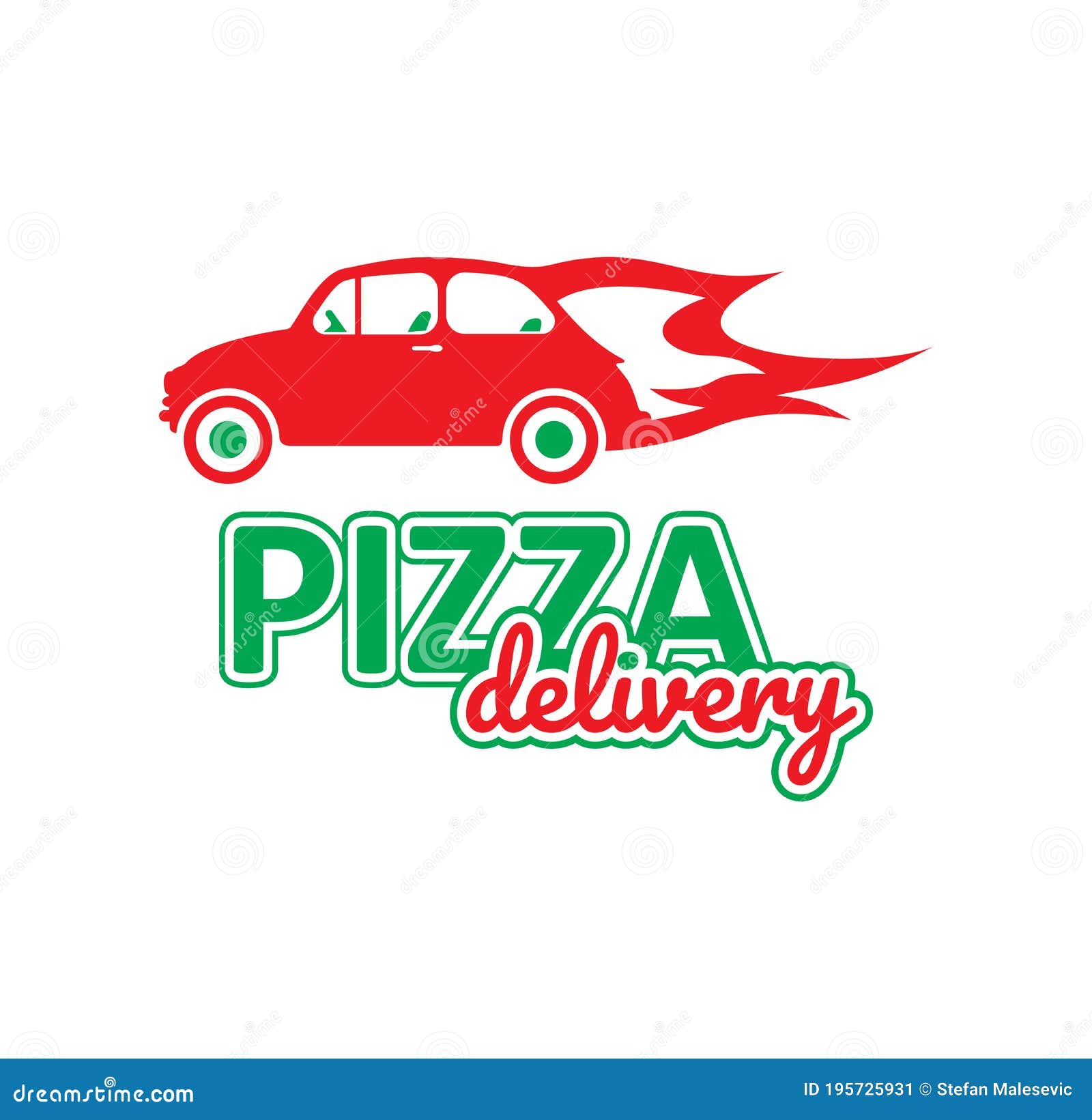 Pizza delivery stock vector. Illustration of graphic - 195725931