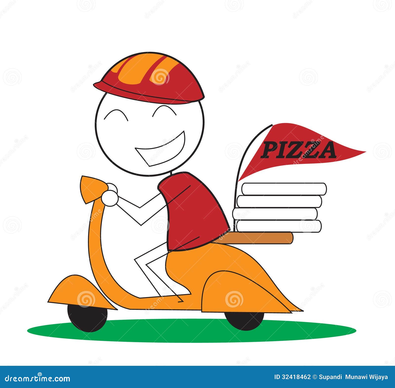 Pizza Delivery stock illustration. Illustration of courier - 32418462