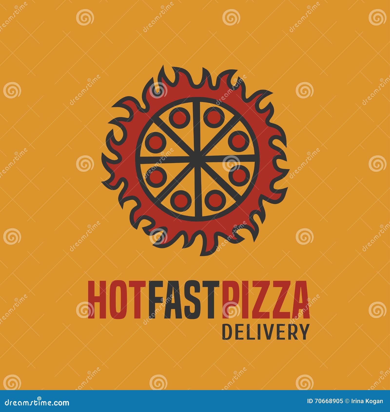 Pizza delivery vector logo stock vector. Illustration of delicious ...