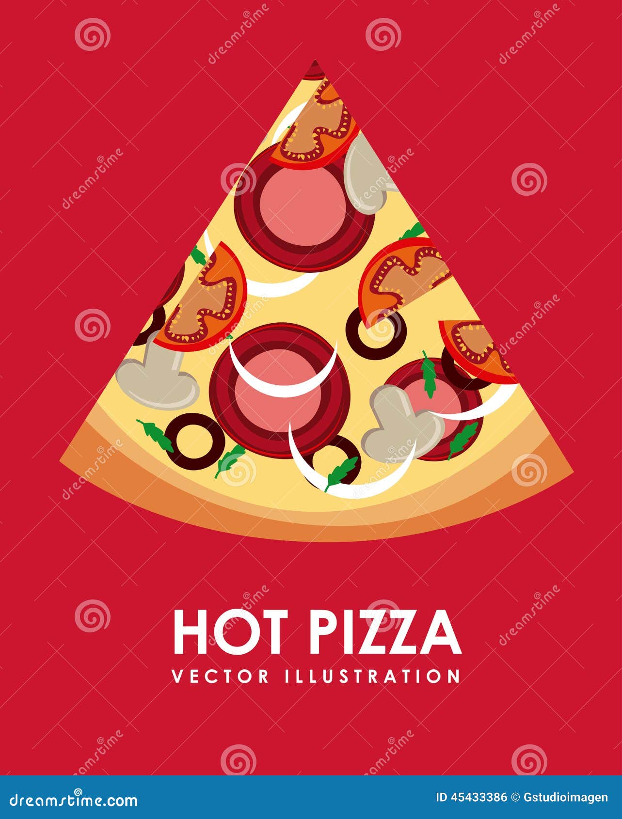 Pizza design stock vector. Illustration of fast, lunch - 45433386