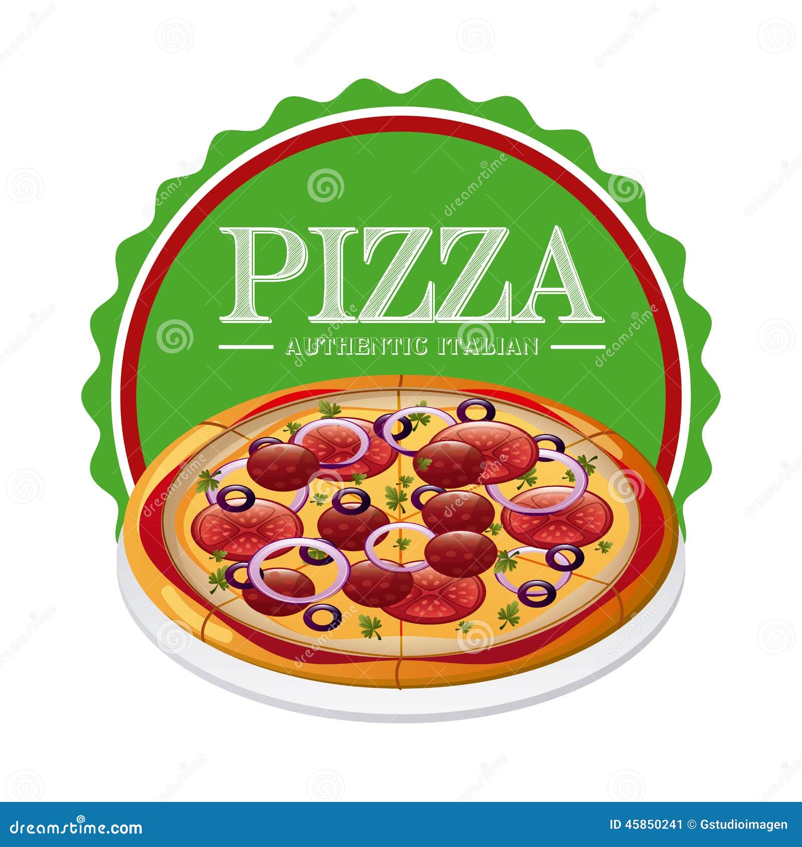 Pizza design stock vector. Illustration of vector, background - 45850241