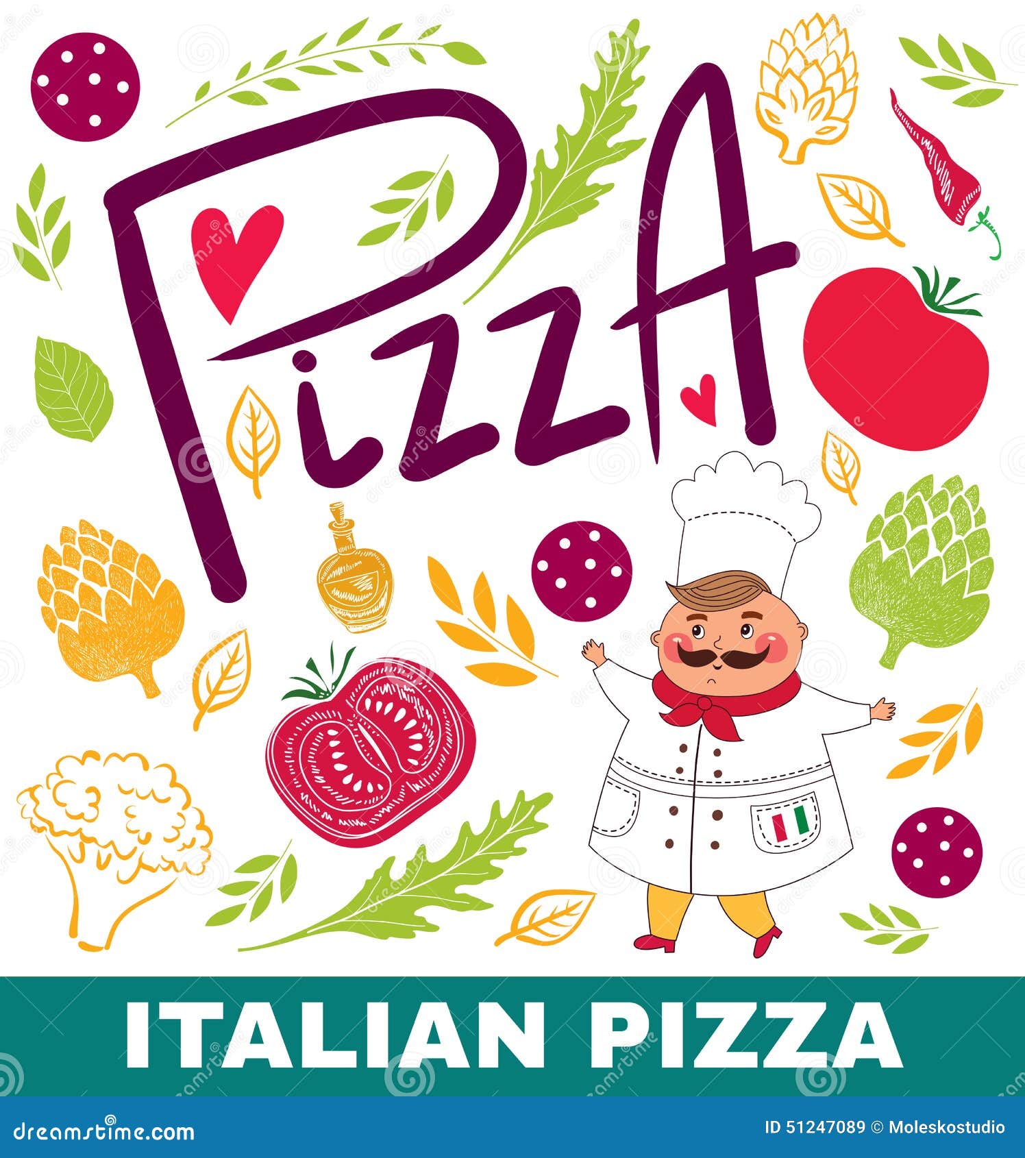 Pizza design menu template stock vector. Illustration of ingridient ...