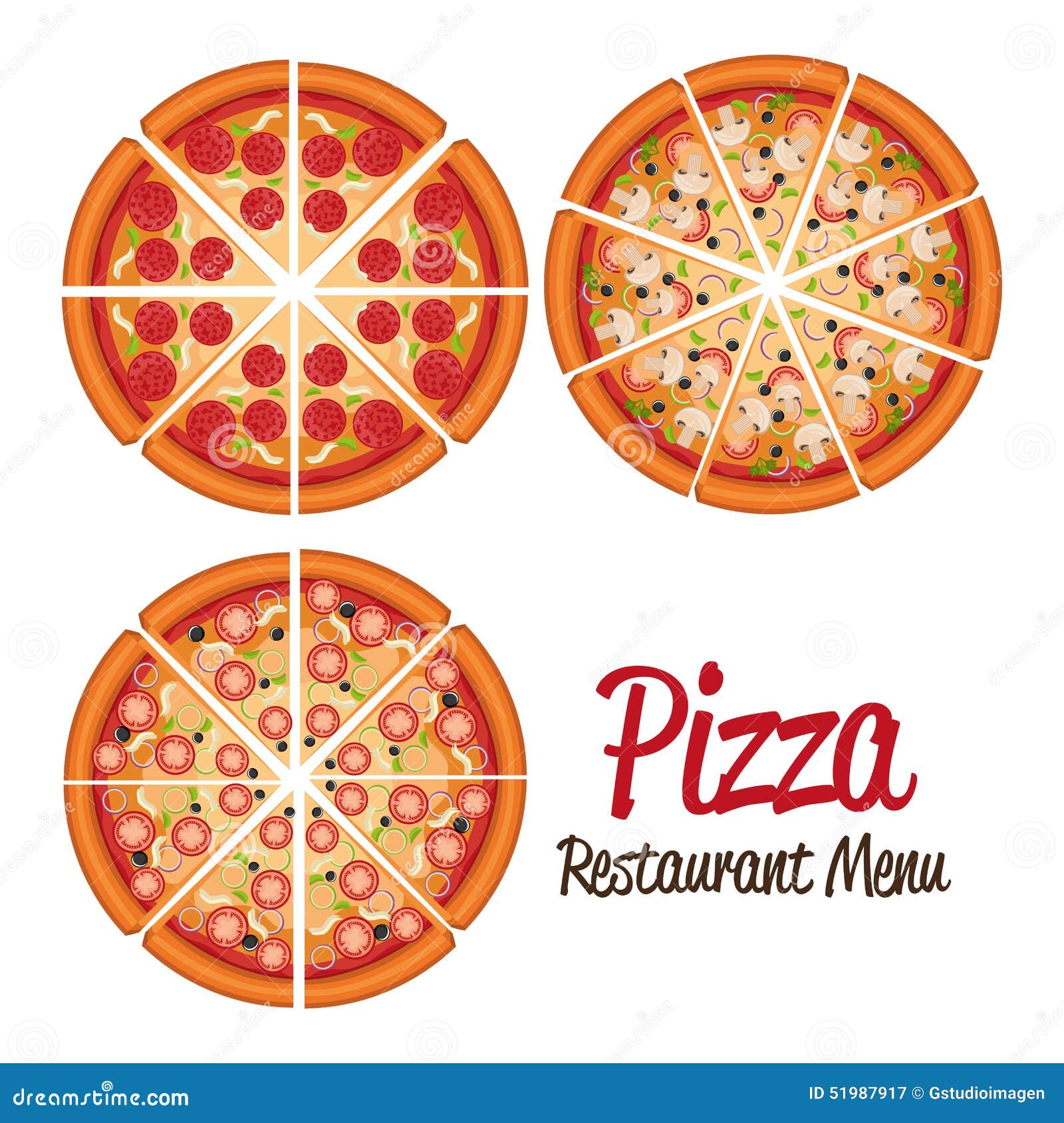Pizza design. stock vector. Illustration of aliment, nutritive - 51987917