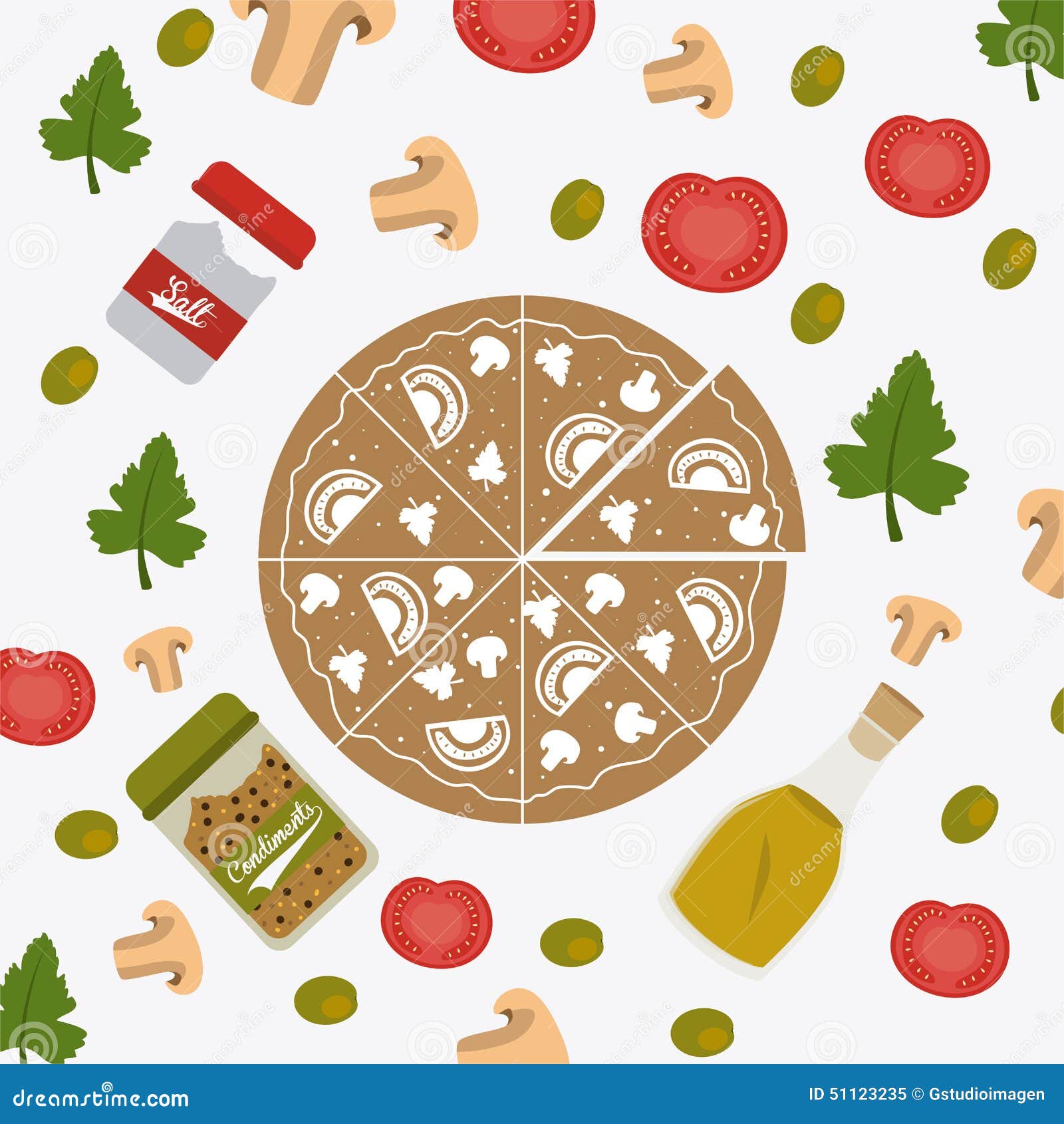 Pizza Design, Vector Illustration. Stock Vector - Illustration of food ...