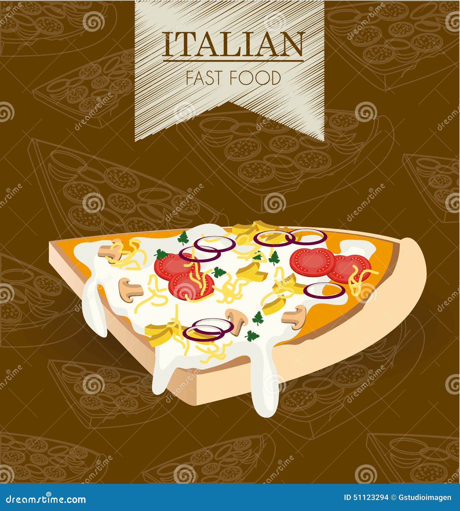 Pizza Design, Vector Illustration. Stock Vector - Illustration of ...
