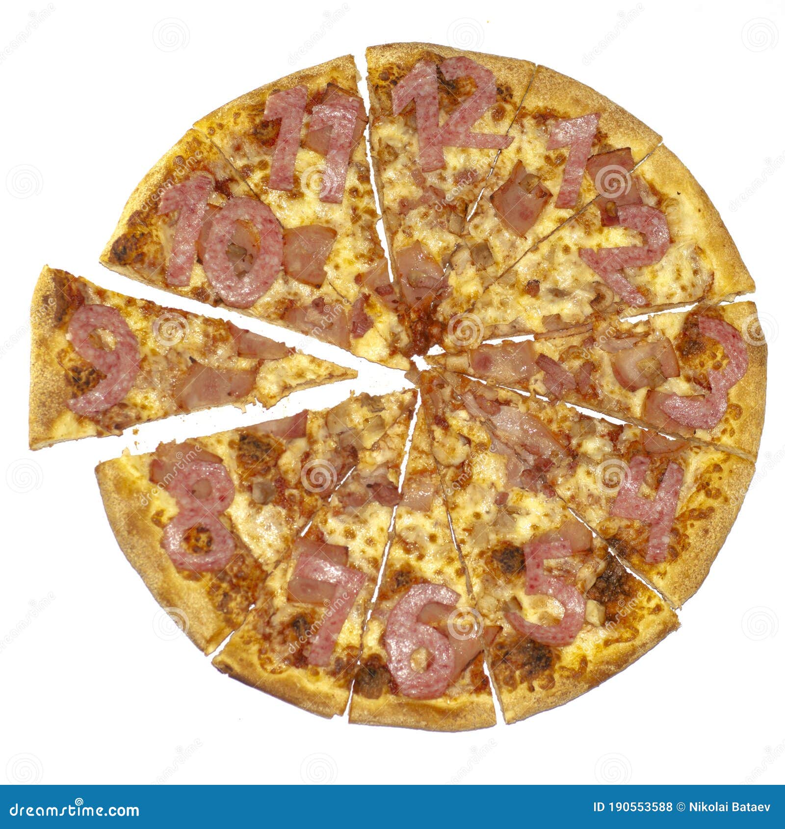 Pizza with a Dial and a Separated Piece Stock Photo - Image of fast ...