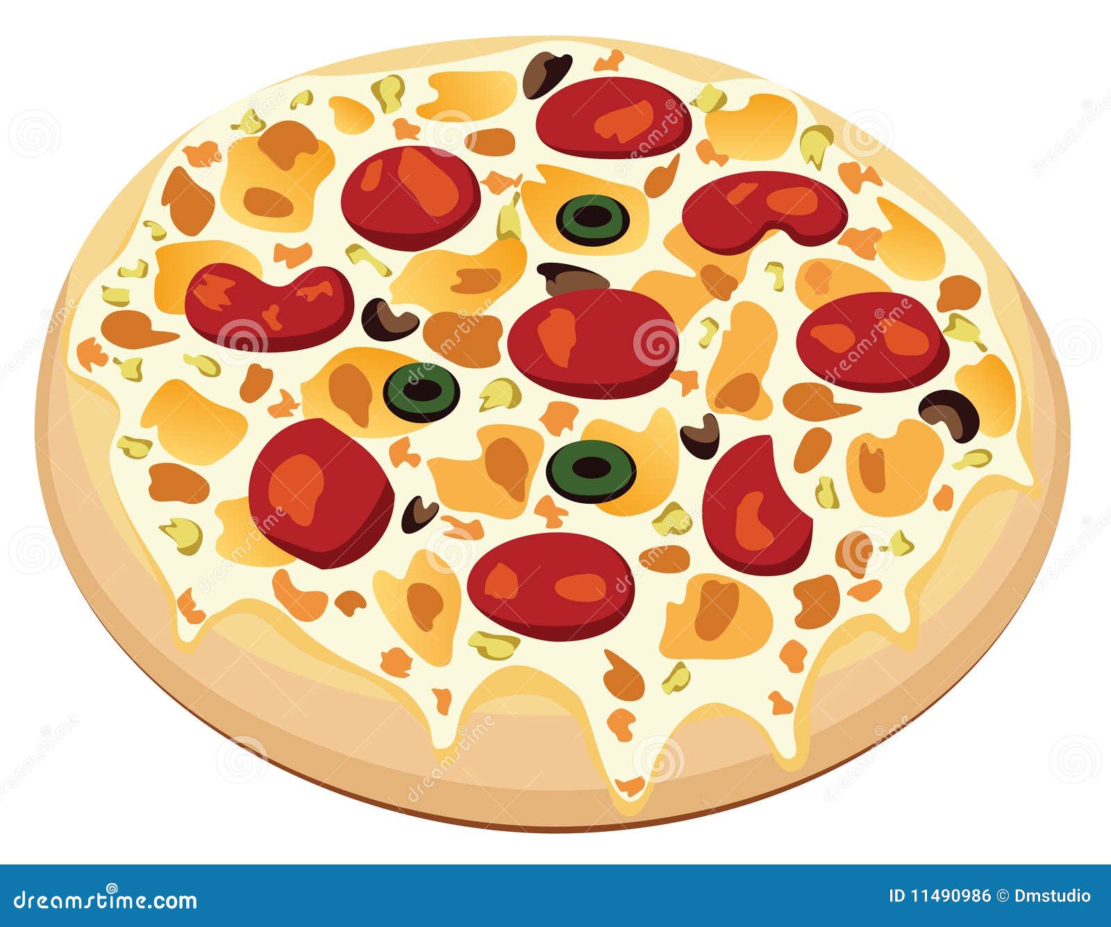 Pizza do vetor ilustração do vetor. Ilustração de delicioso - 11490986