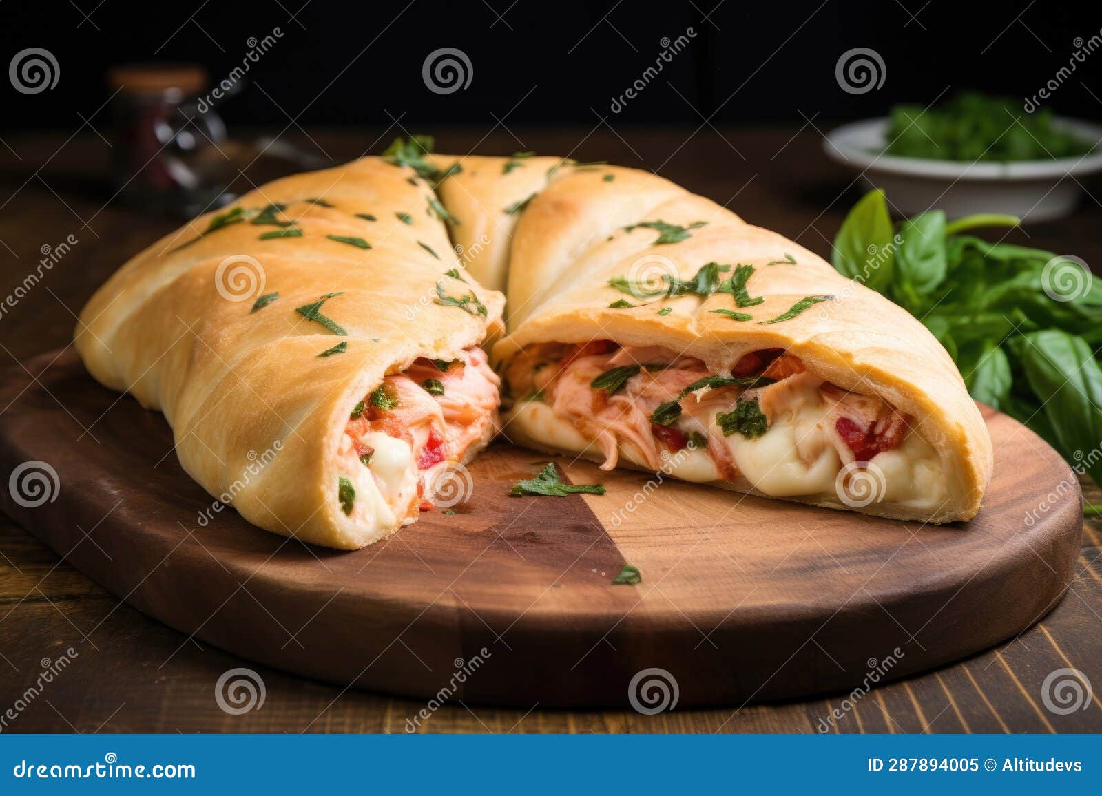 Pizza Dough Folded into Calzone Shape Stock Illustration - Illustration ...