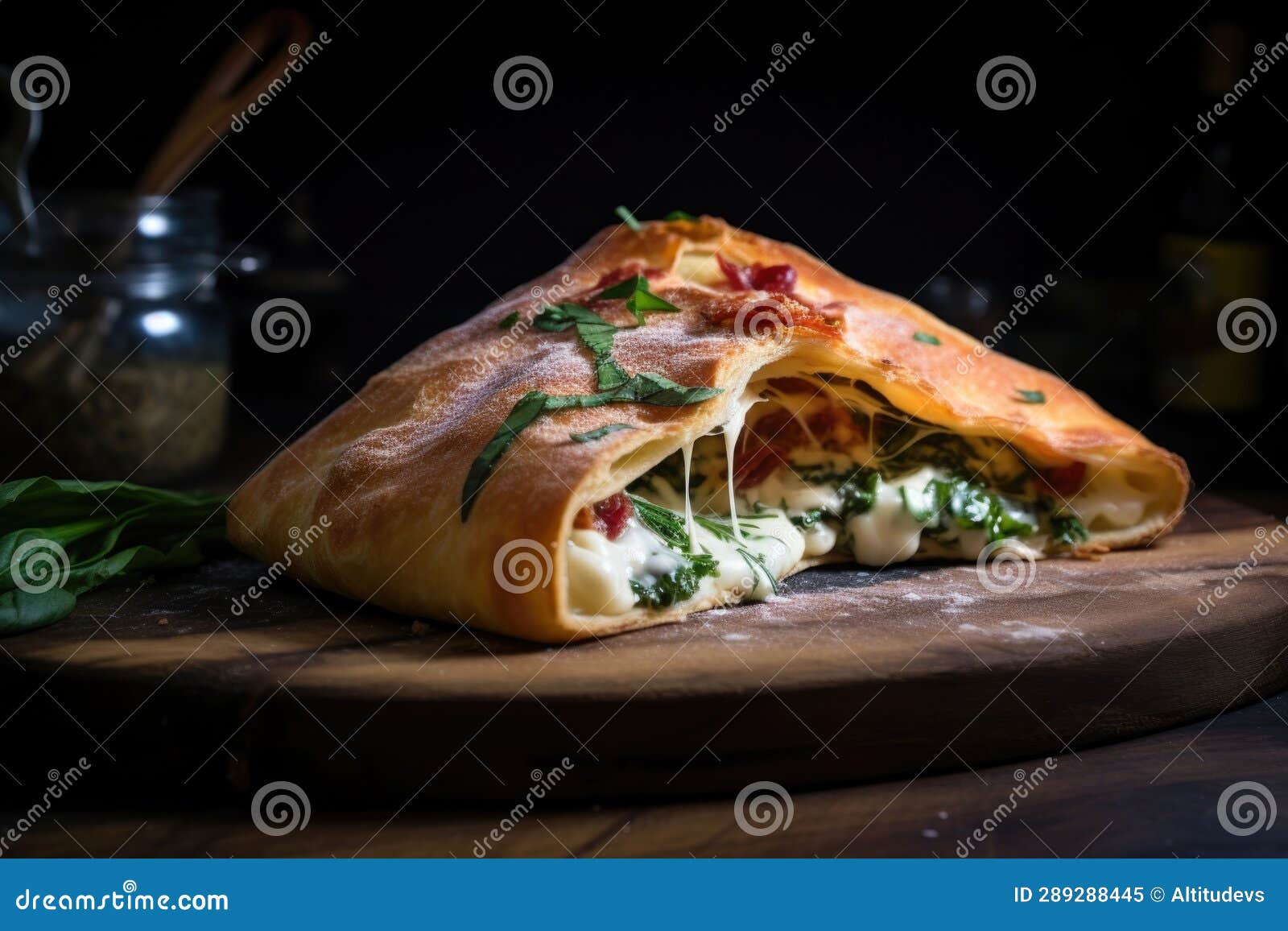 Pizza Dough Folded into Calzone Shape Stock Image - Image of dough ...