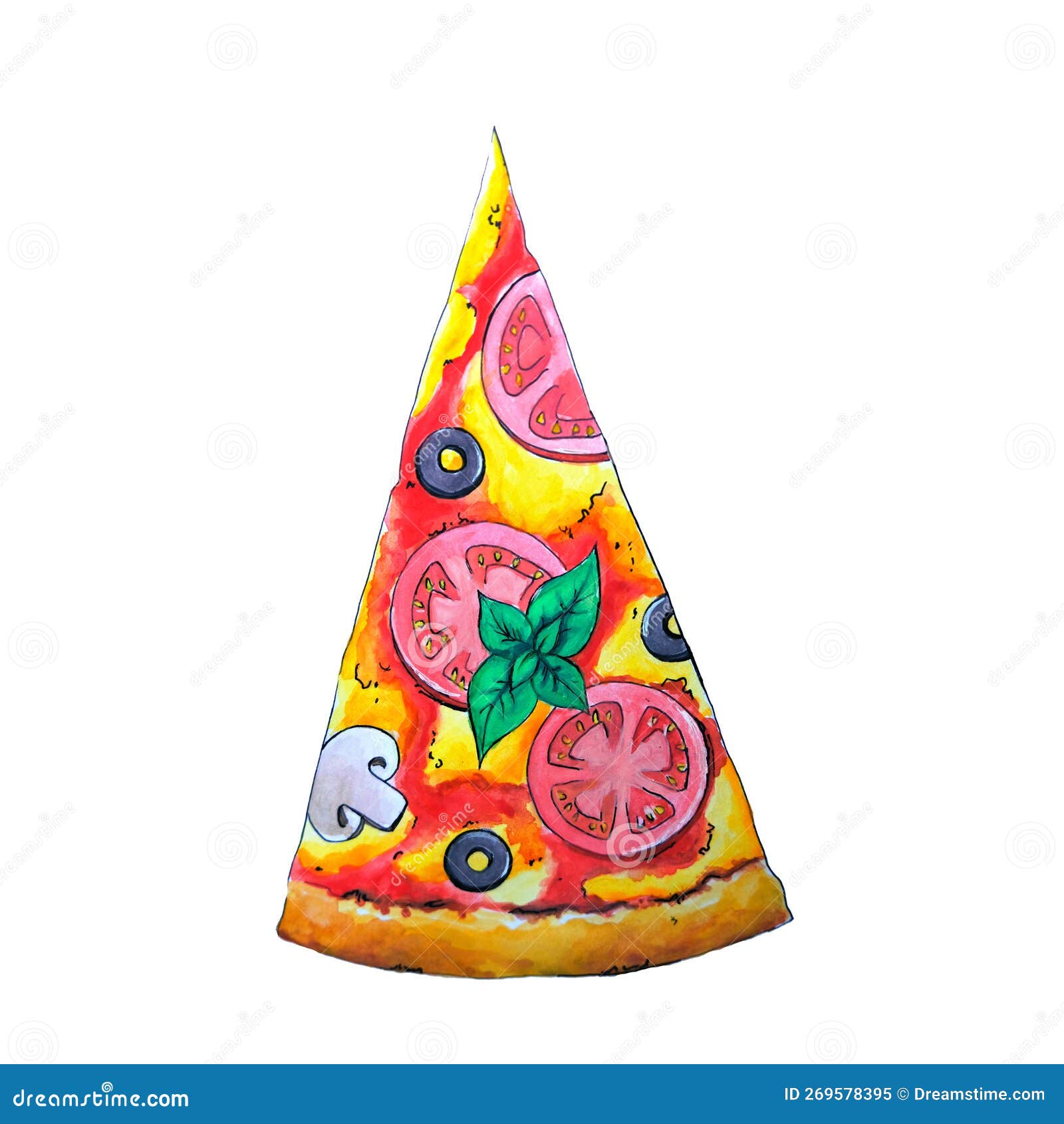 Pizza drawing art stock image. Image of design, pizza - 269578395