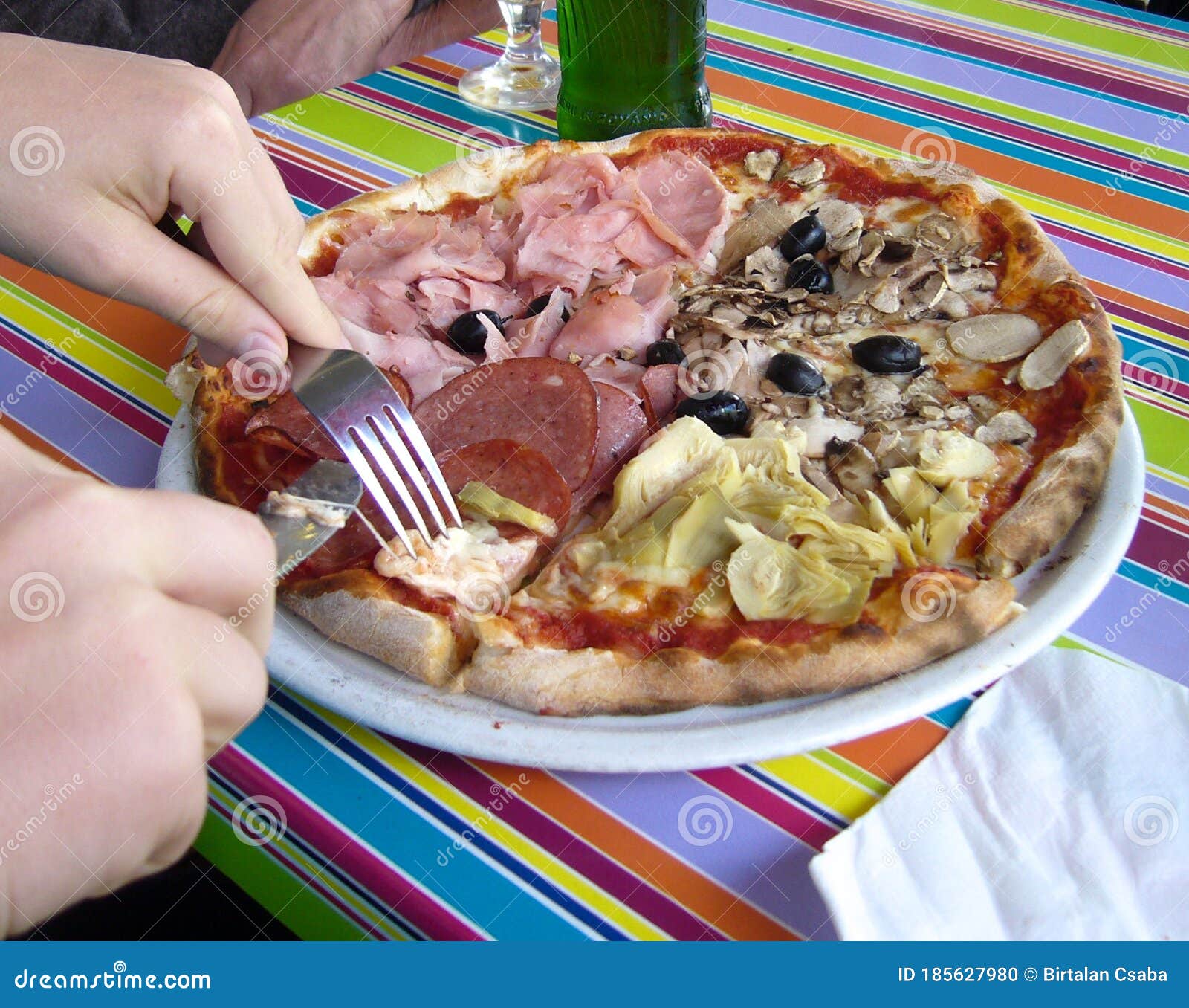 Pizza Eating at the Restaurant Stock Photo - Image of pizza, eating ...
