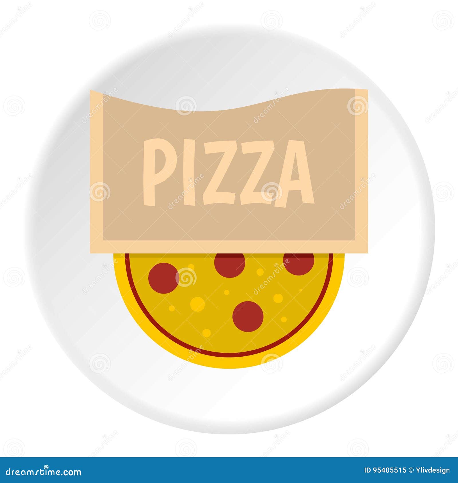 Pizza Emblem for Pizzeria Icon Circle Stock Vector - Illustration of ...
