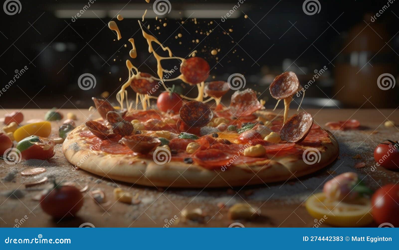 Pizza exploded stock image. Image of cuisine, crust - 274442383