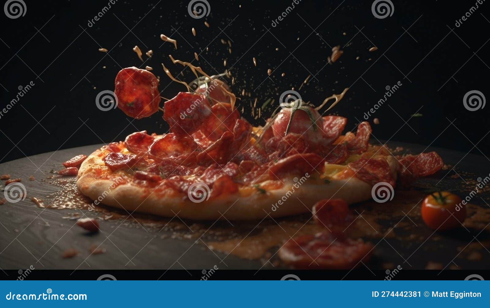 Pizza exploded stock image. Image of cuisine, onion - 274442381