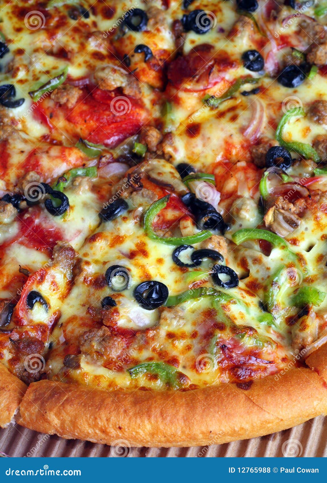 Pizza Extreme Close-up Vertical Stock Photo - Image of junk, minced ...