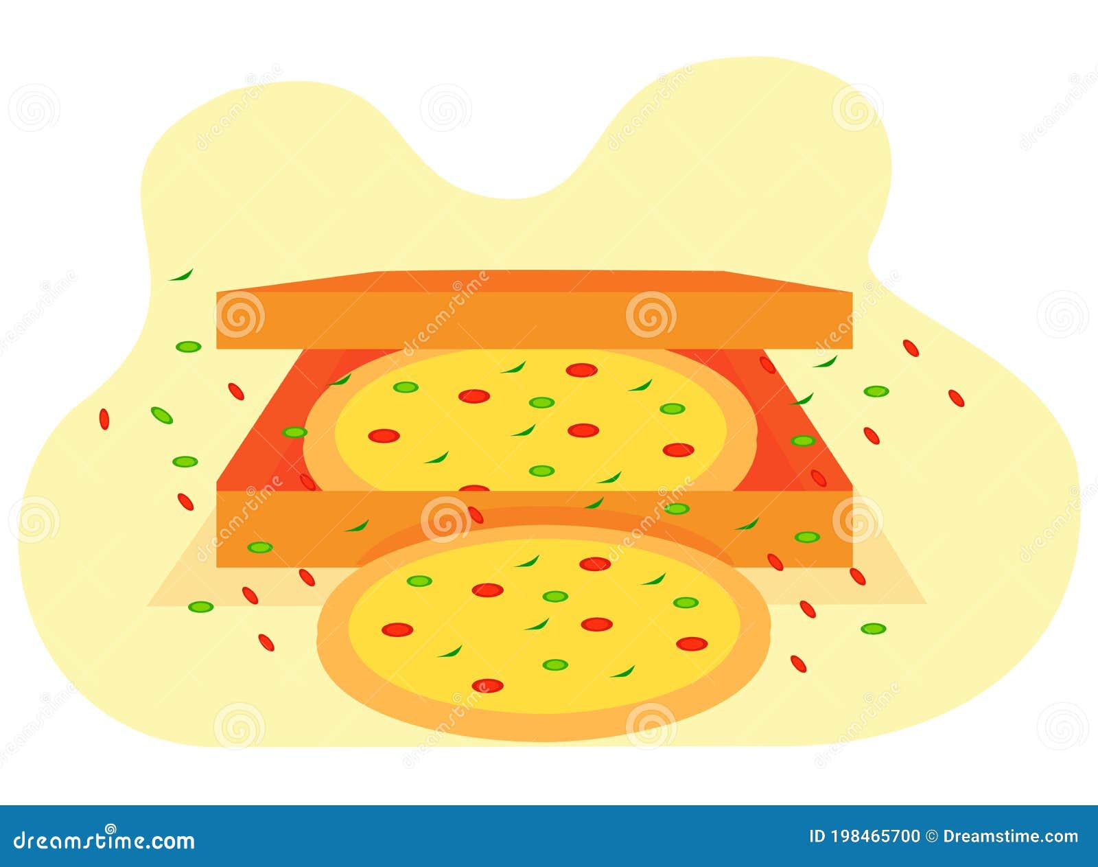 Pizza Box with Abstract Background Stock Vector - Illustration of junk ...
