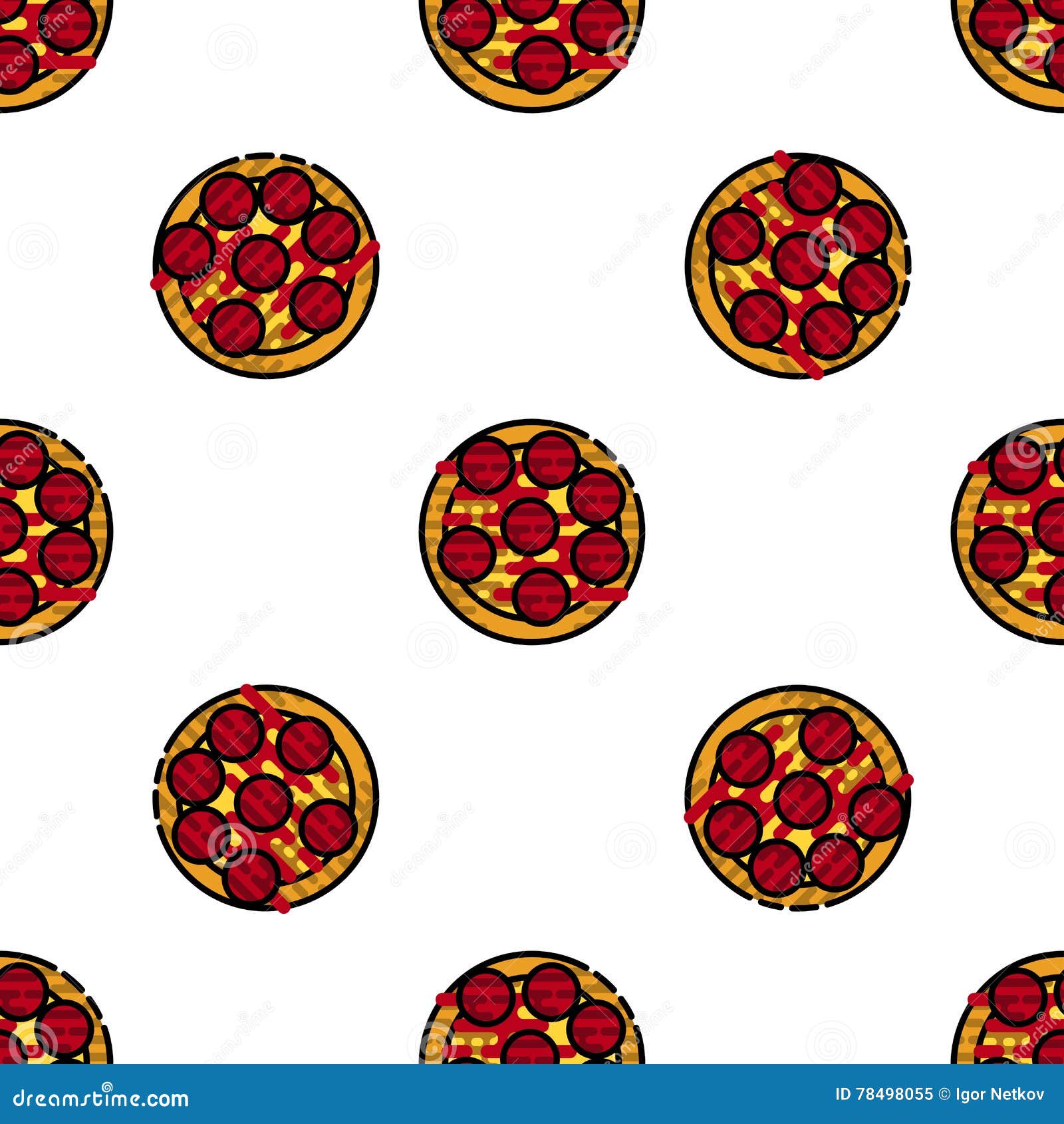 Pizza flat pattern stock vector. Illustration of lunch - 78498055