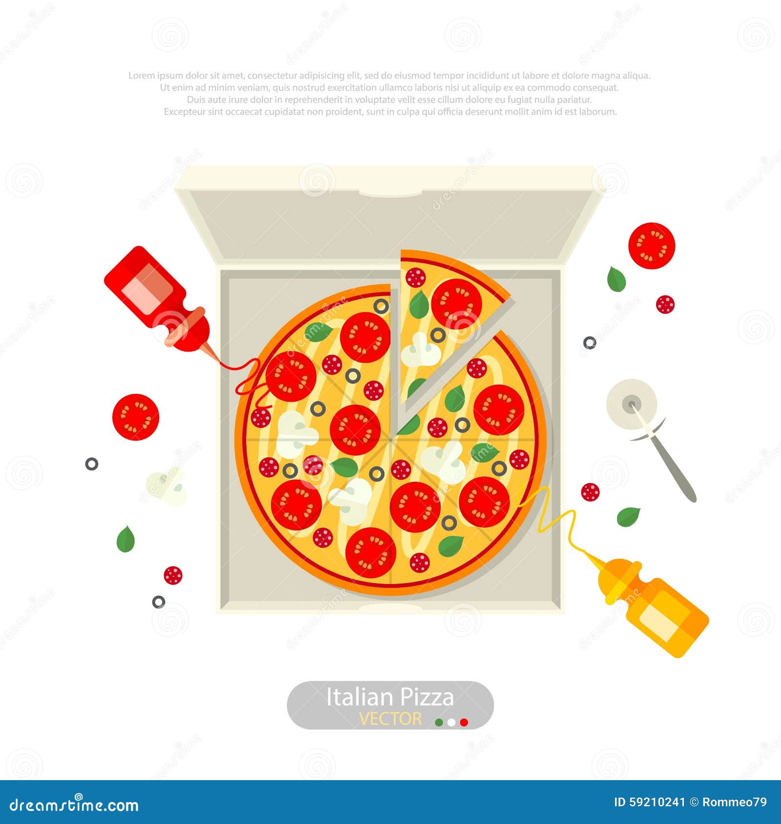 Pizza Flat Icons Isolated On White Background. Pizza Food Silhouette ...