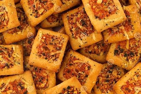 Pizza-flavored Aperitif Crackers Stock Photo - Image of classical ...