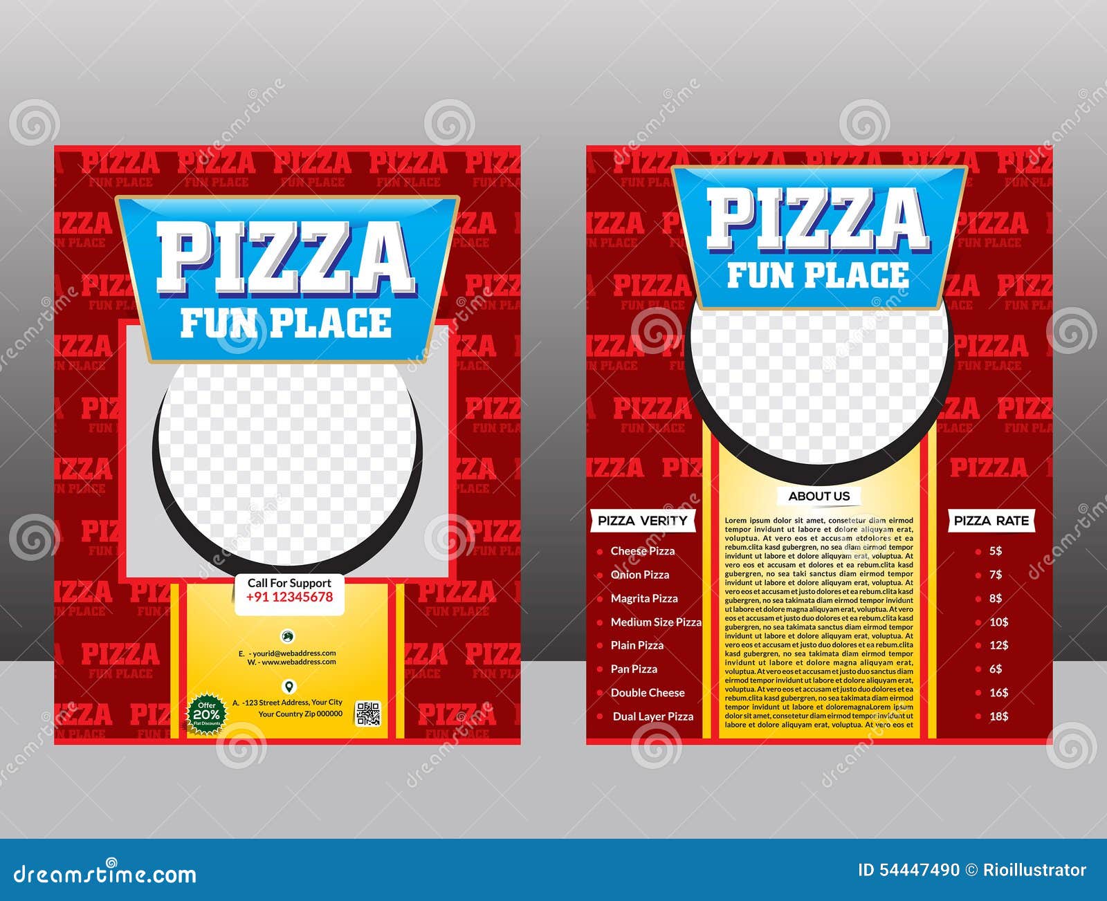 Pizza Flyer Template Design Stock Vector - Illustration of layout, idea ...