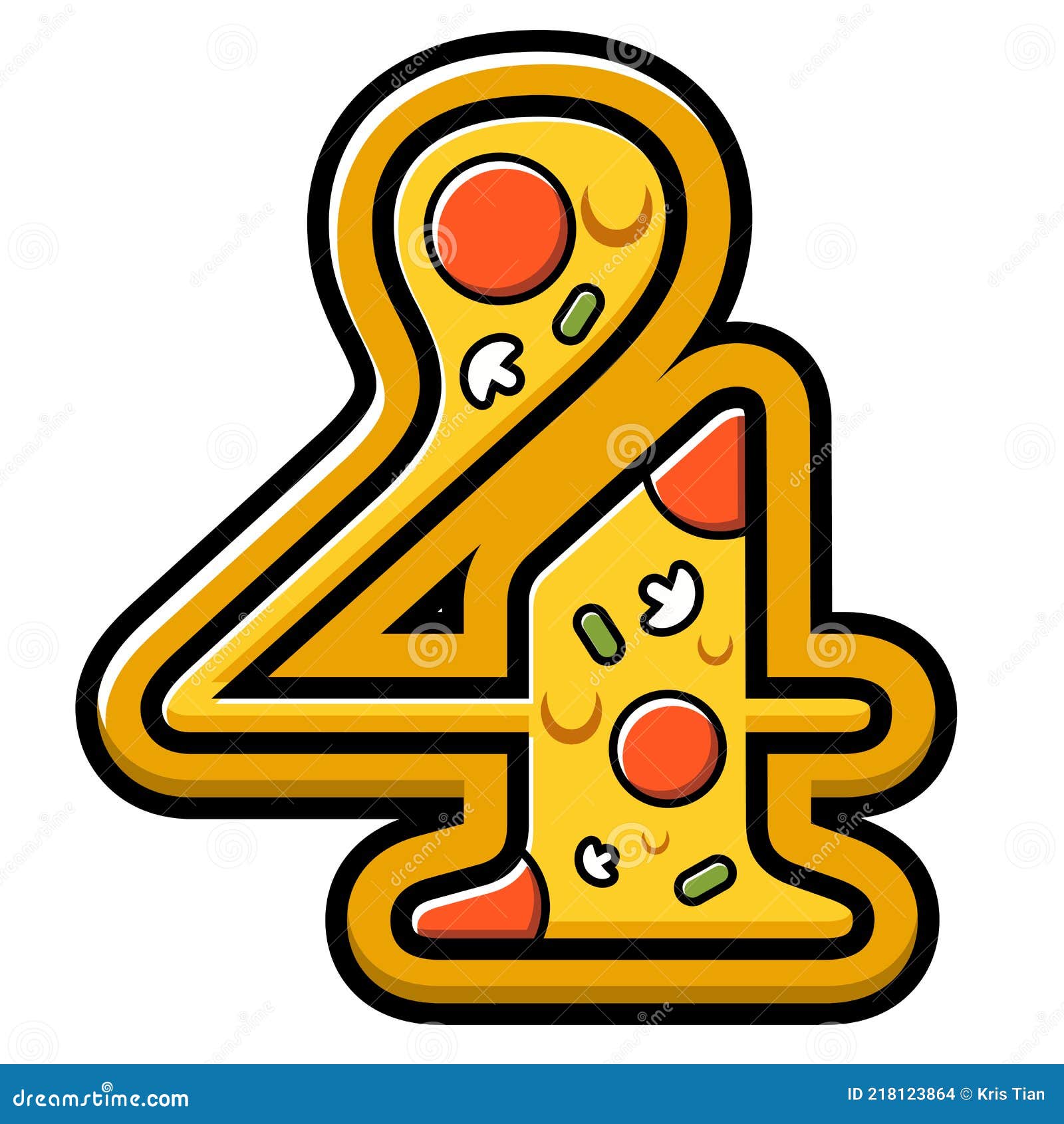 Pizza food number four stock vector. Illustration of font - 218123864 Pizza food number four stock vector. Illustration of font - 218123864