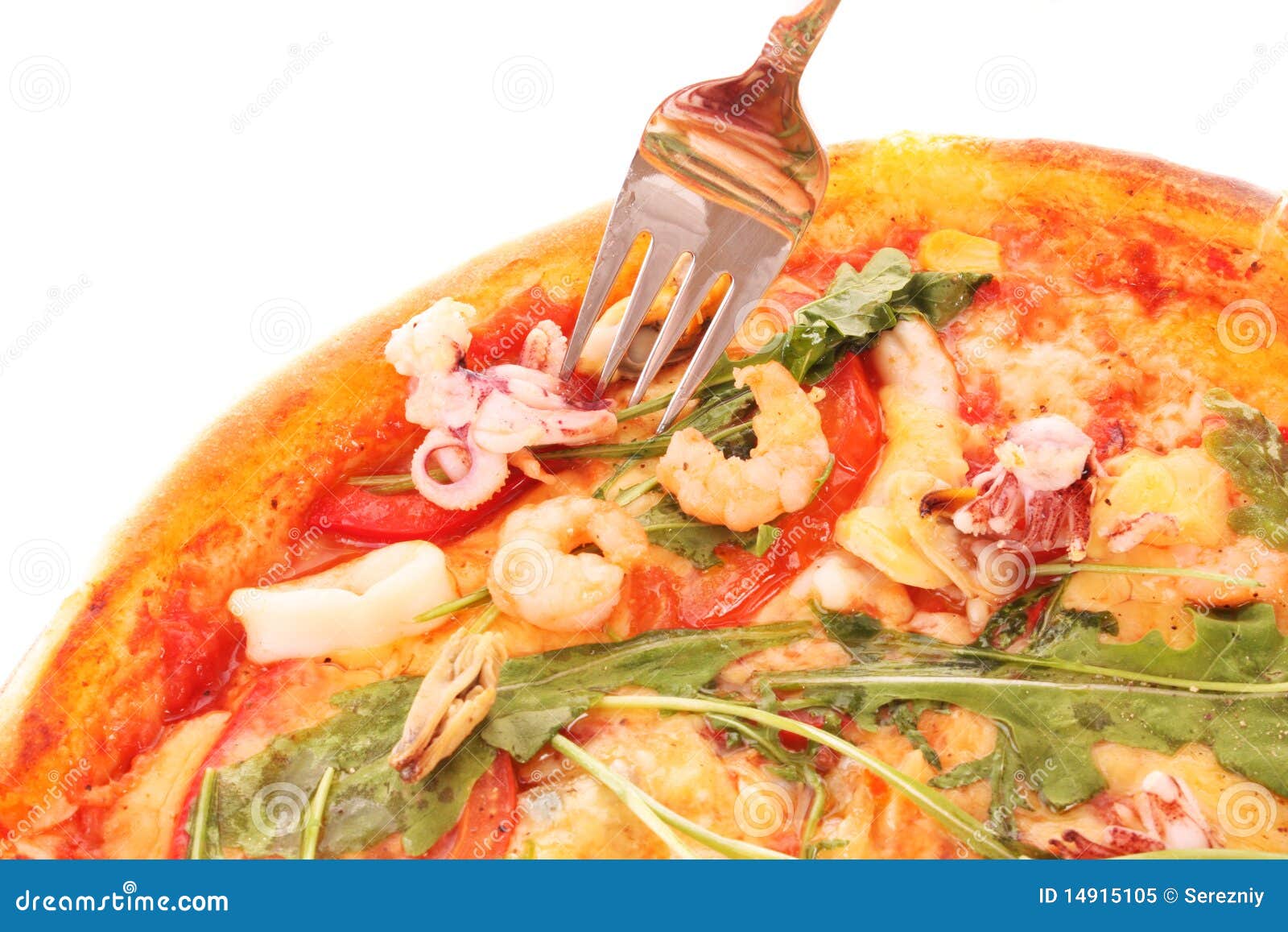Pizza and fork isolated stock image. Image of fork, octopus - 14915105