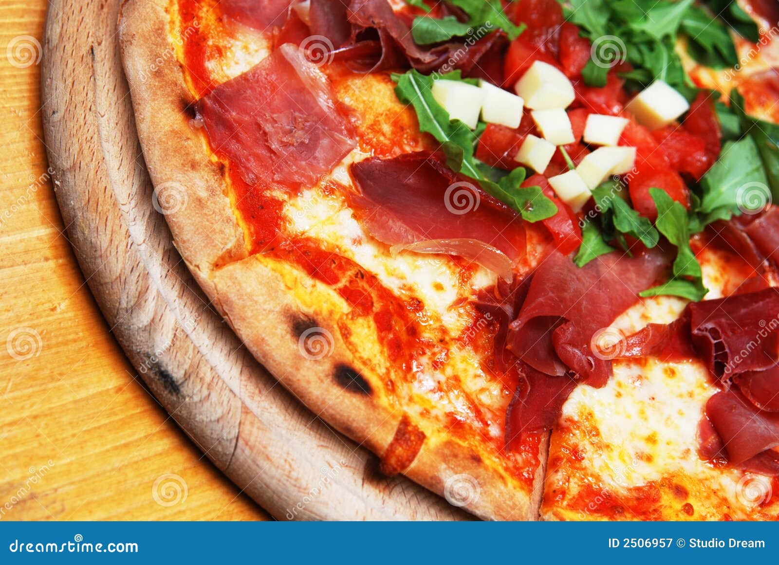 Pizza garnished stock image. Image of tasty, tempting - 2506957