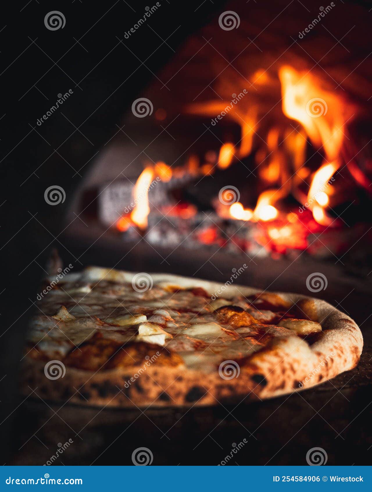 Pizza Getting Cooked in the Oven Stock Photo - Image of glow, food ...