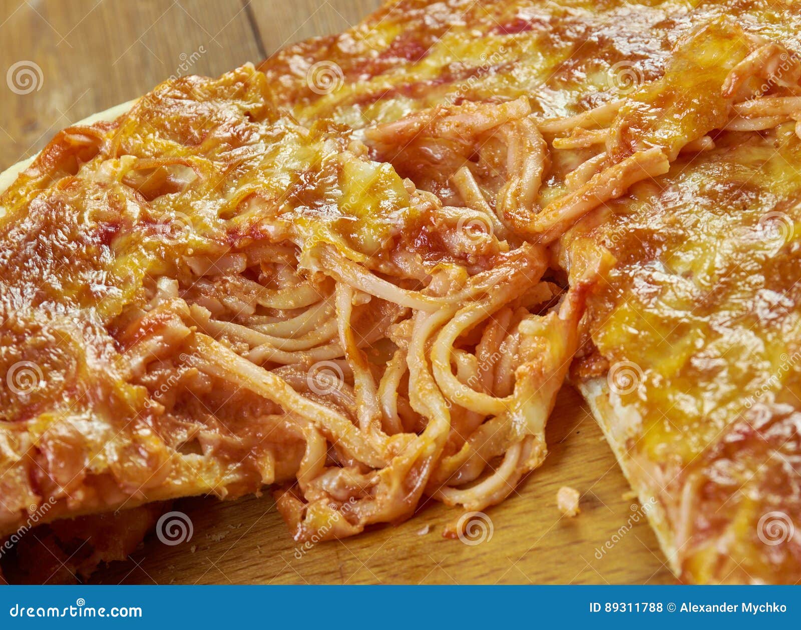 Pizza-ghetti stock photo. Image of dinner, salami, tomatoes - 89311788