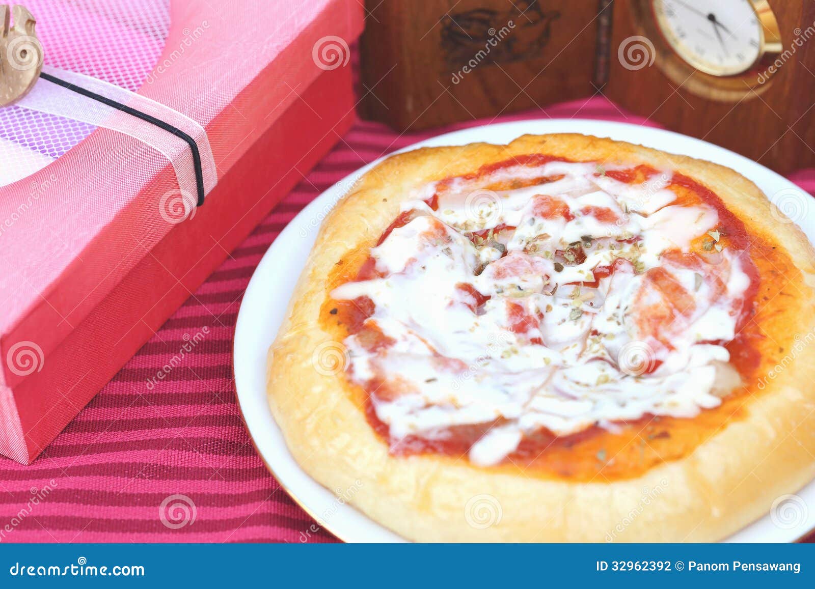 Pizza and gift boxes stock photo. Image of food, merchandise - 32962392