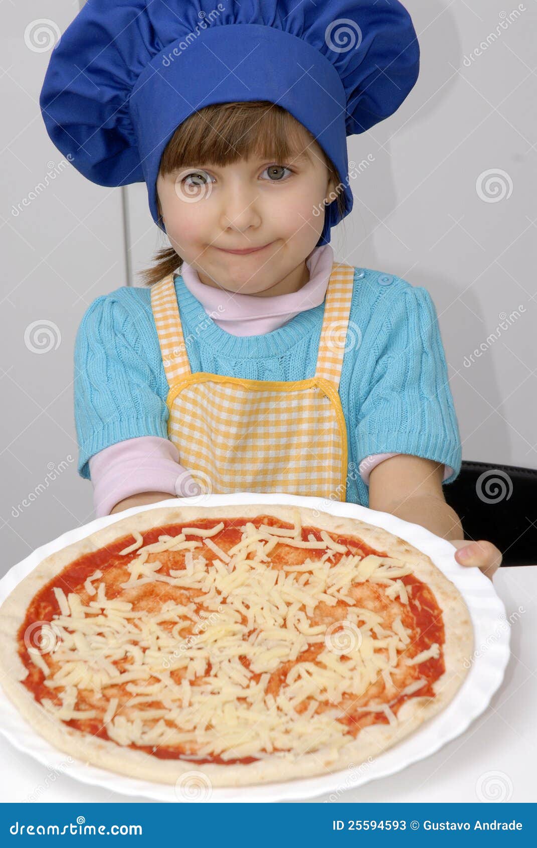 Pizza girl. stock image. Image of chefs, isolated, beautiful - 25594593
