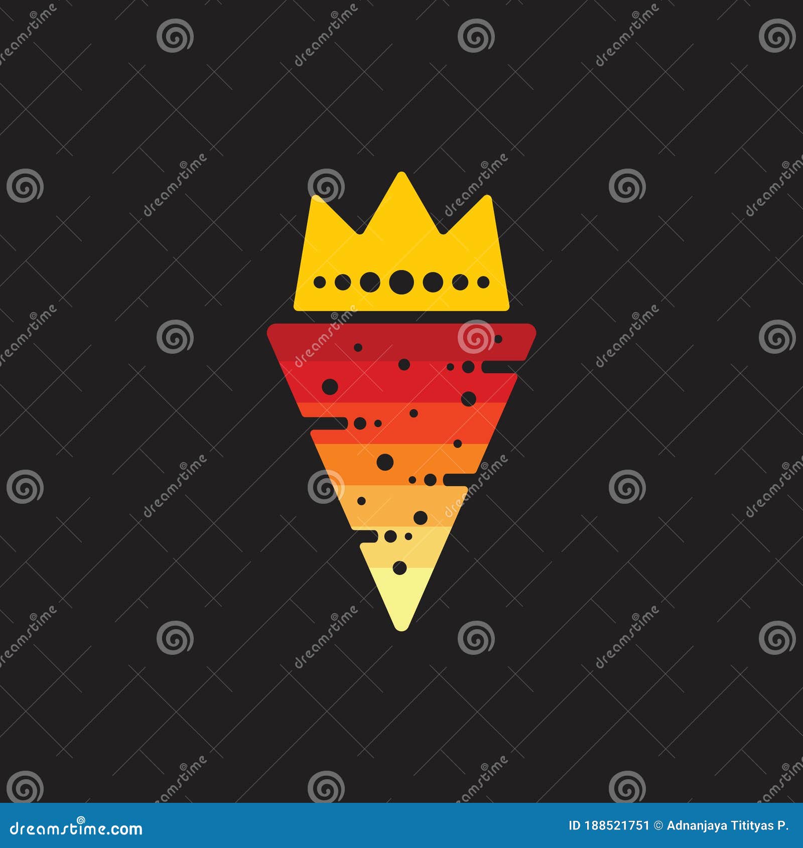 Pizza Gradient King Crown Logo Vector | CartoonDealer.com #188521751