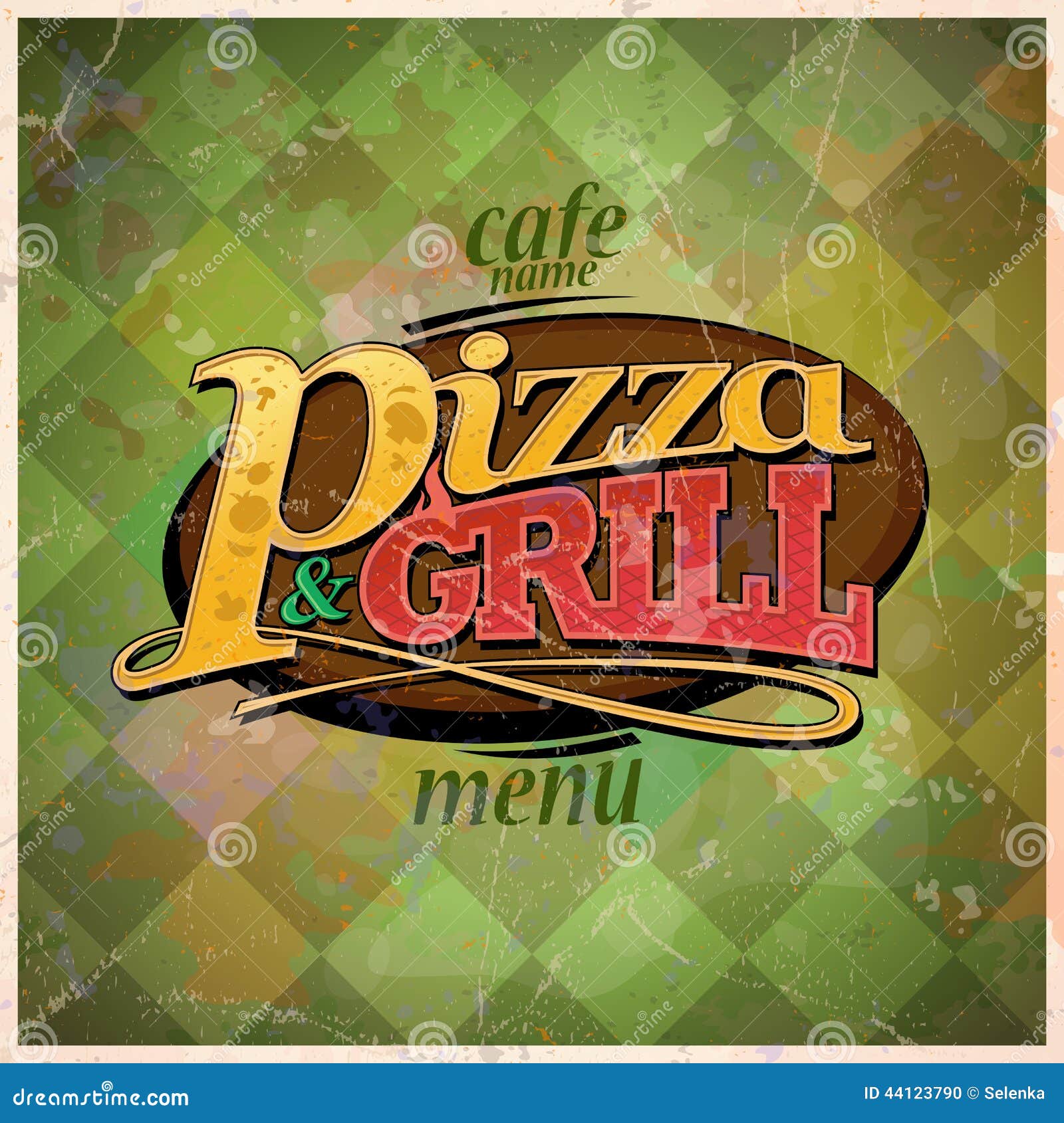Pizza Grill Circle Badge Logo With Hot Brick Oven And Flame. Vector ...
