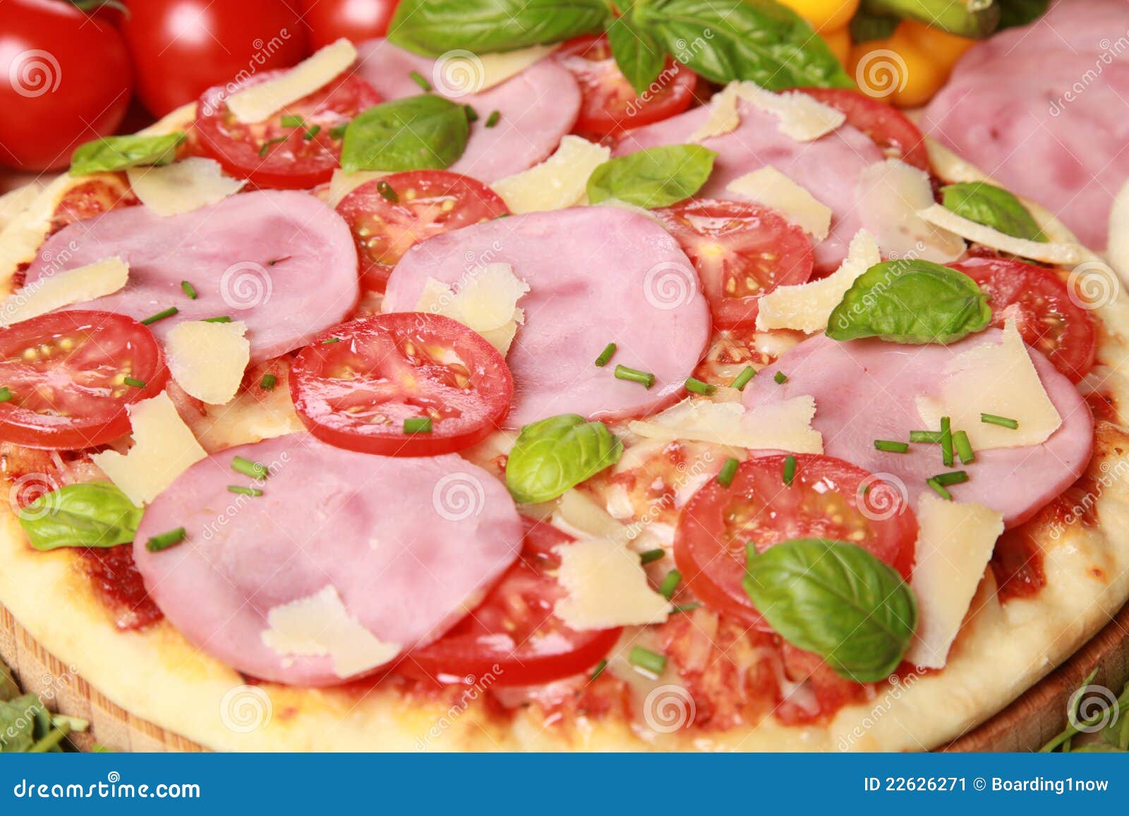 Pizza with ham stock image. Image of cheese, food, italy - 22626271
