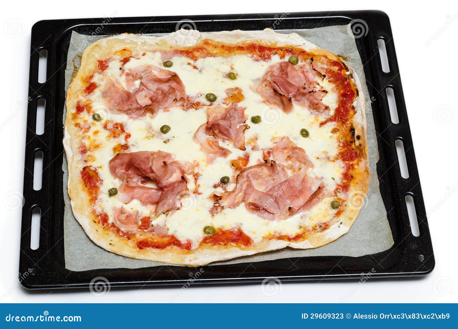 Pizza ham stock image. Image of topped, ingredient, cheese - 29609323