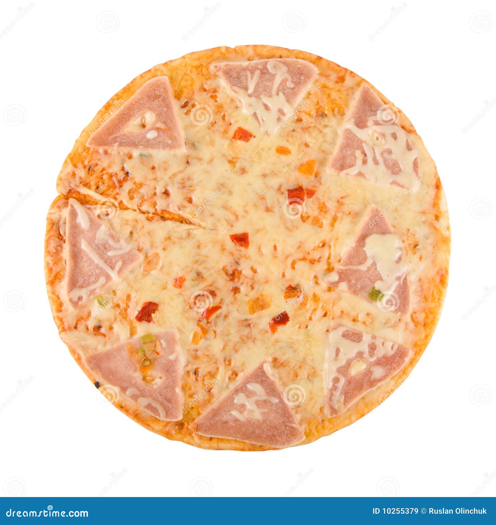 Pizza with Ham, Cheese, Pepper Stock Image - Image of delicious ...