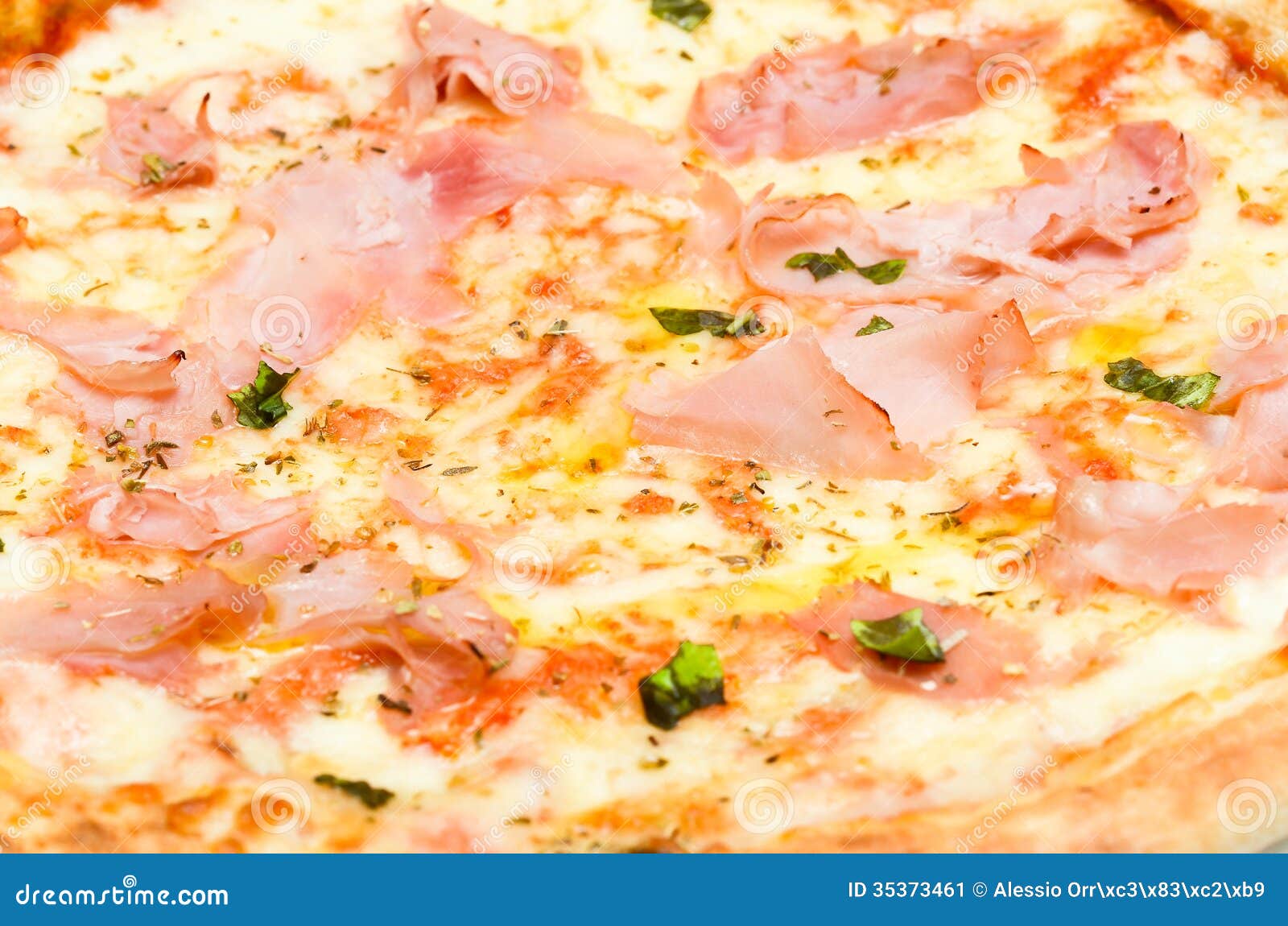Pizza Ham stock image. Image of topped, delicious, recipe - 35373461