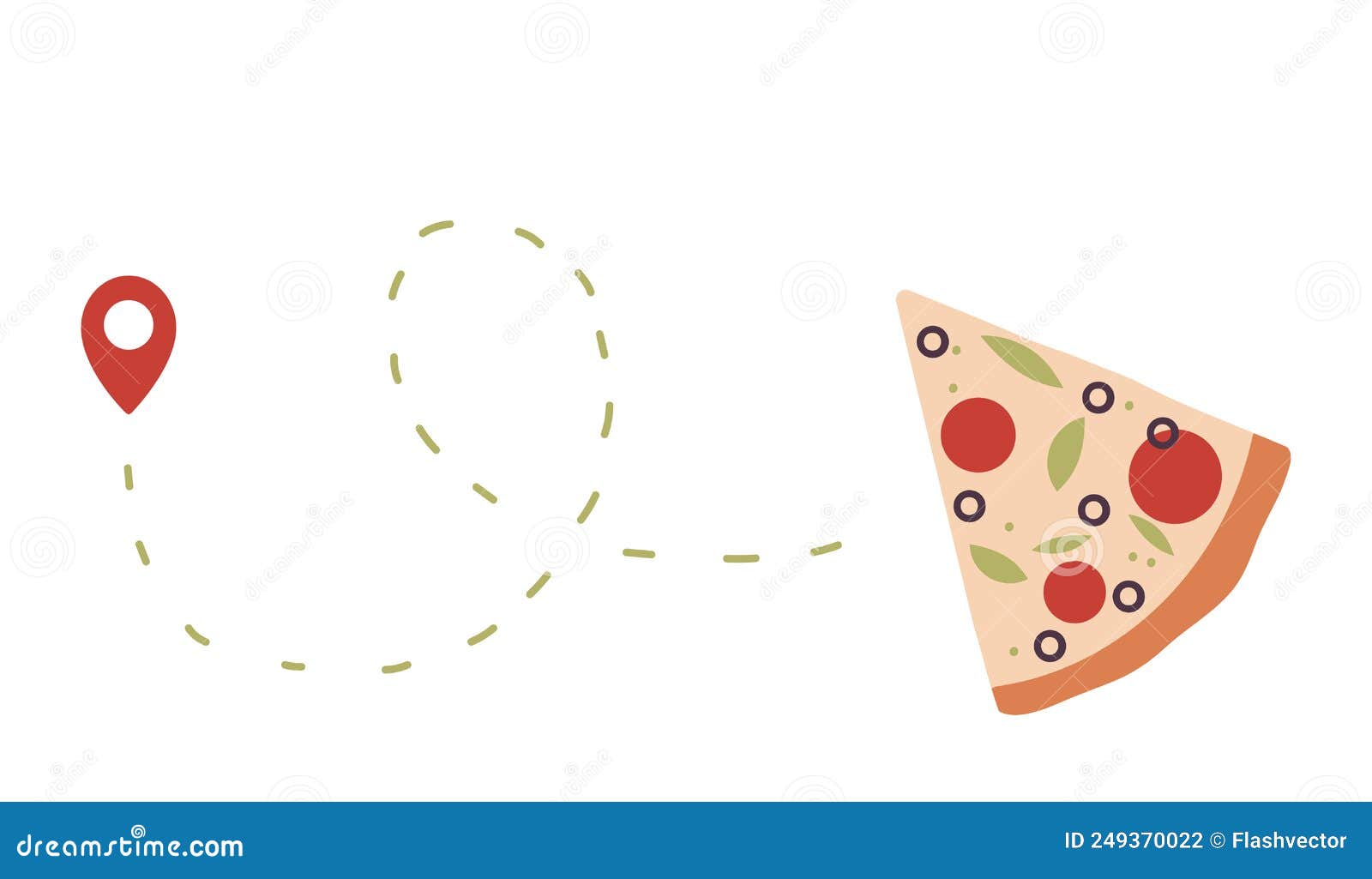 Delivery Route Cartoon Vector | CartoonDealer.com #164218005