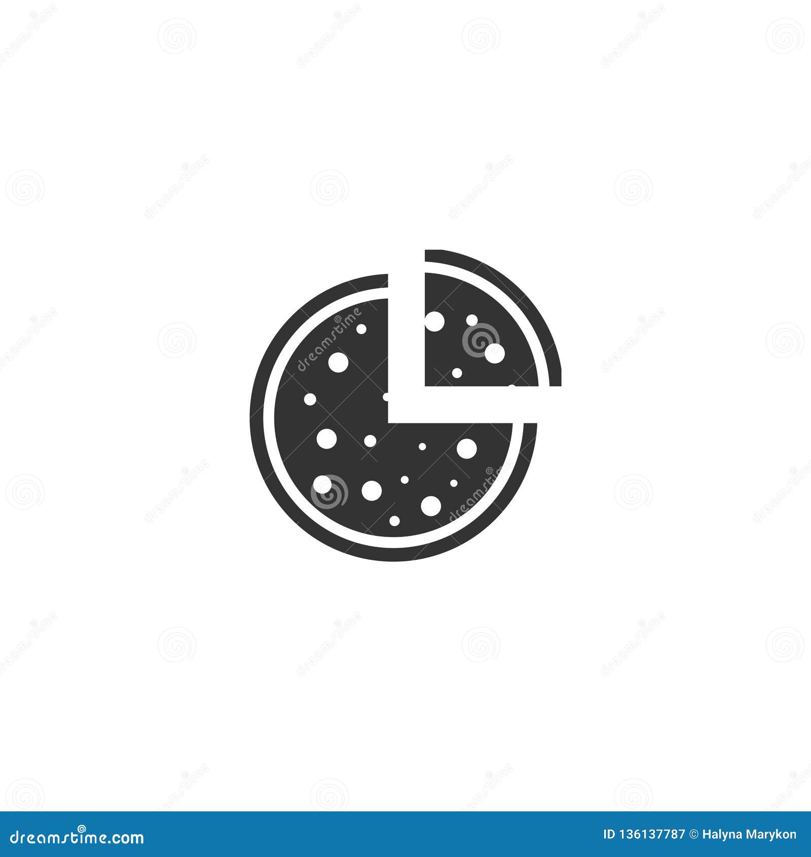 Pizza icon icon flat stock vector. Illustration of icon - 136137787