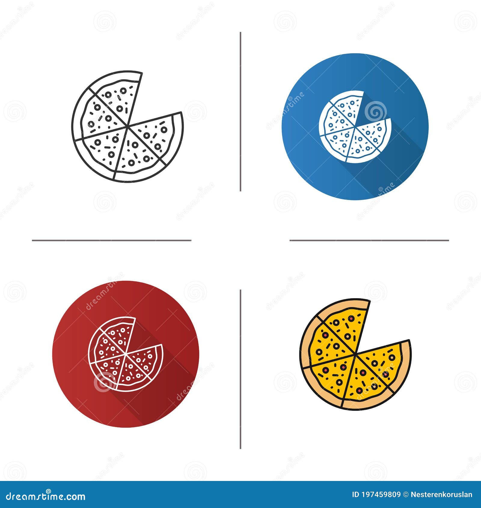Pizza Icon Vector. Outline Slice Food, Line Pizza Symbol ...