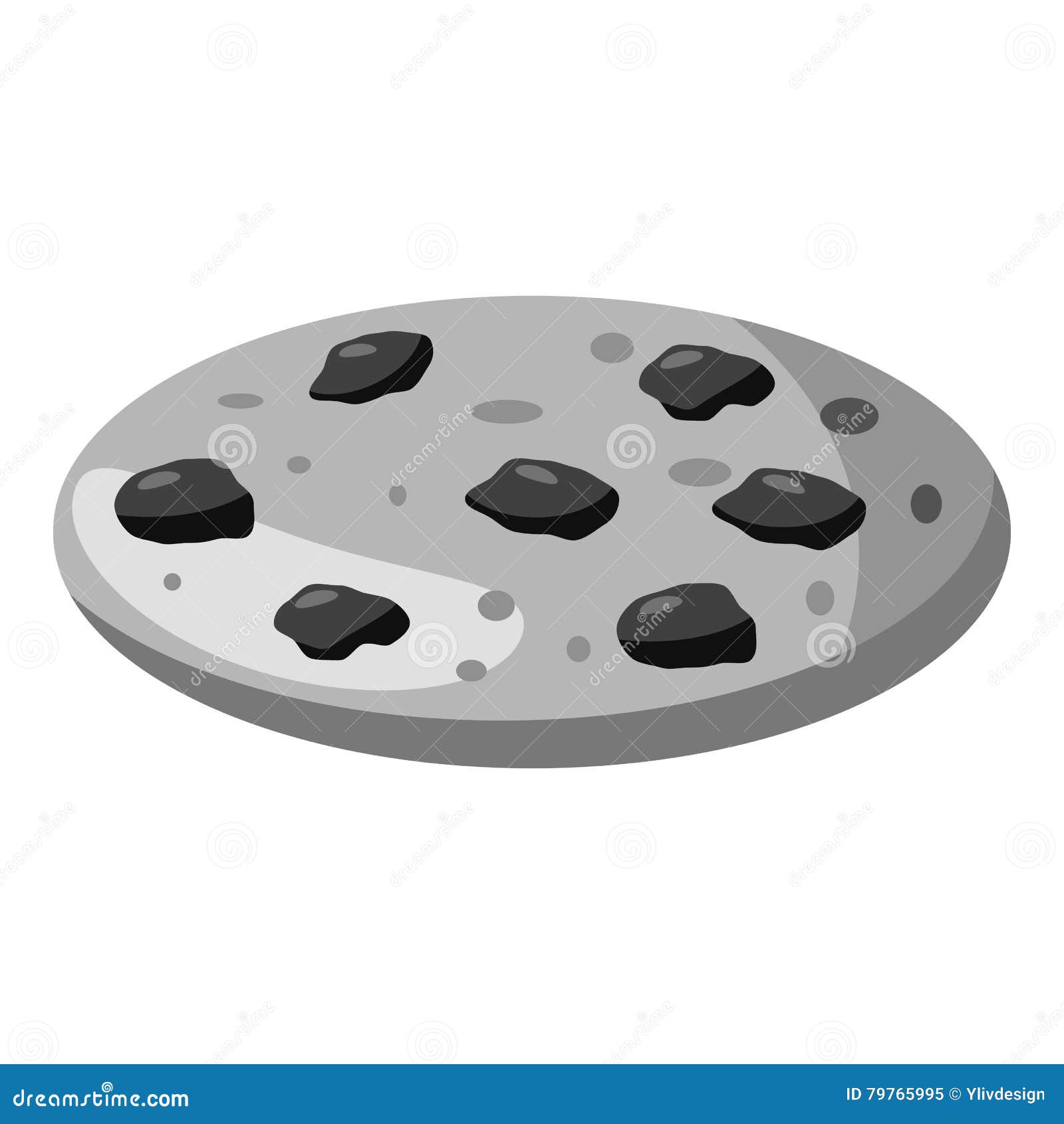 Pizza Icon, Gray Monochrome Style Stock Vector - Illustration of menu ...