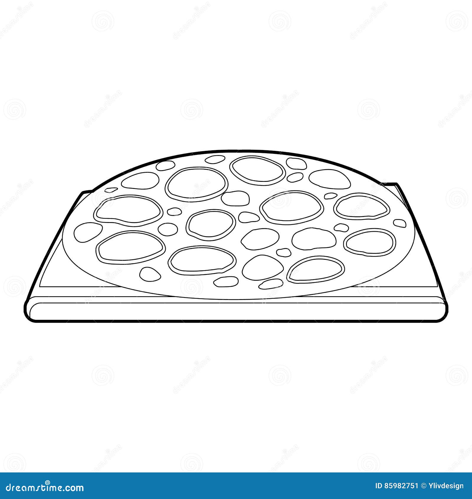 Pizza icon, outline style stock vector. Illustration of outline - 85982751